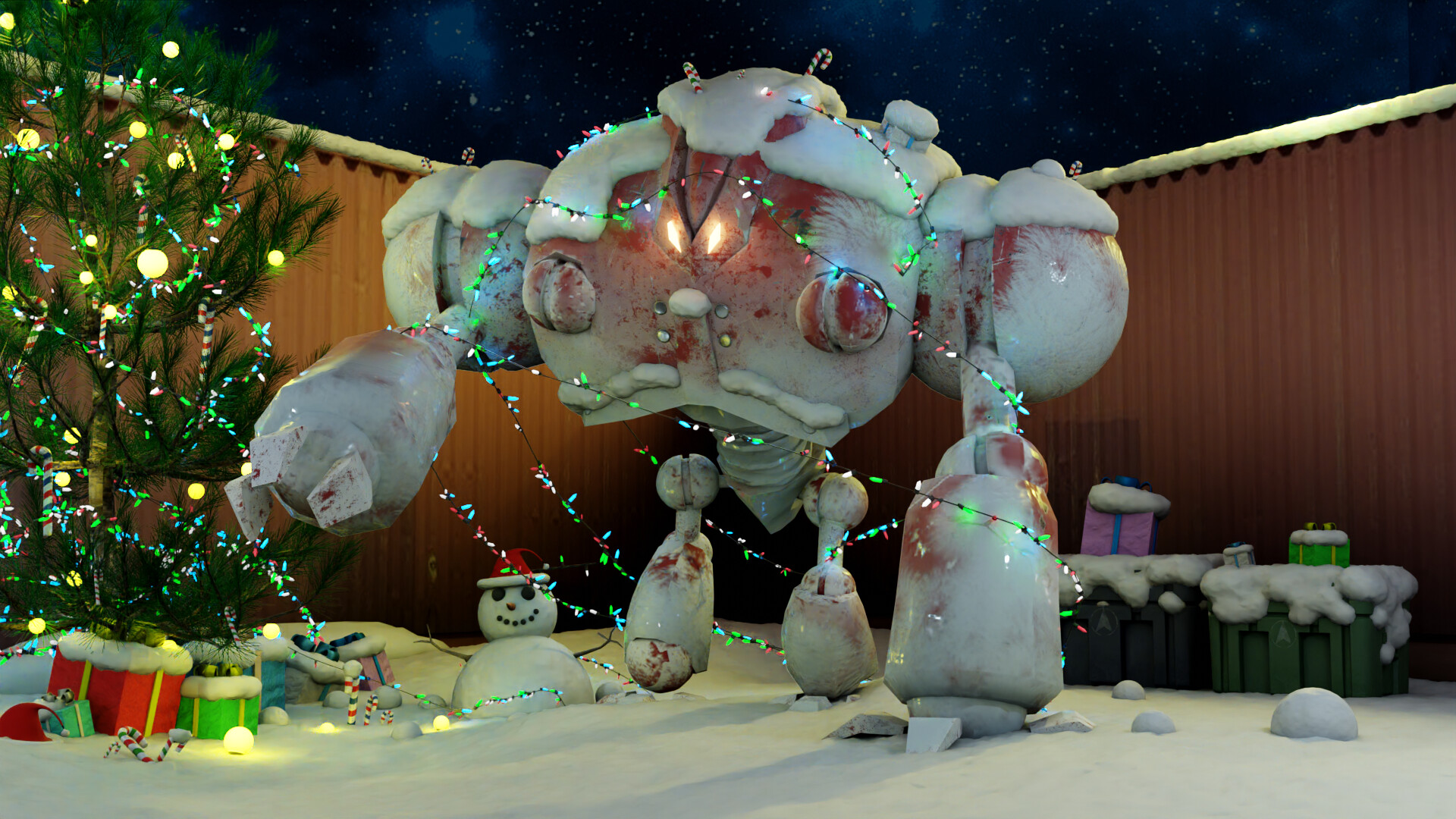 ArtStation - 3D Surprise Christmas Robot
