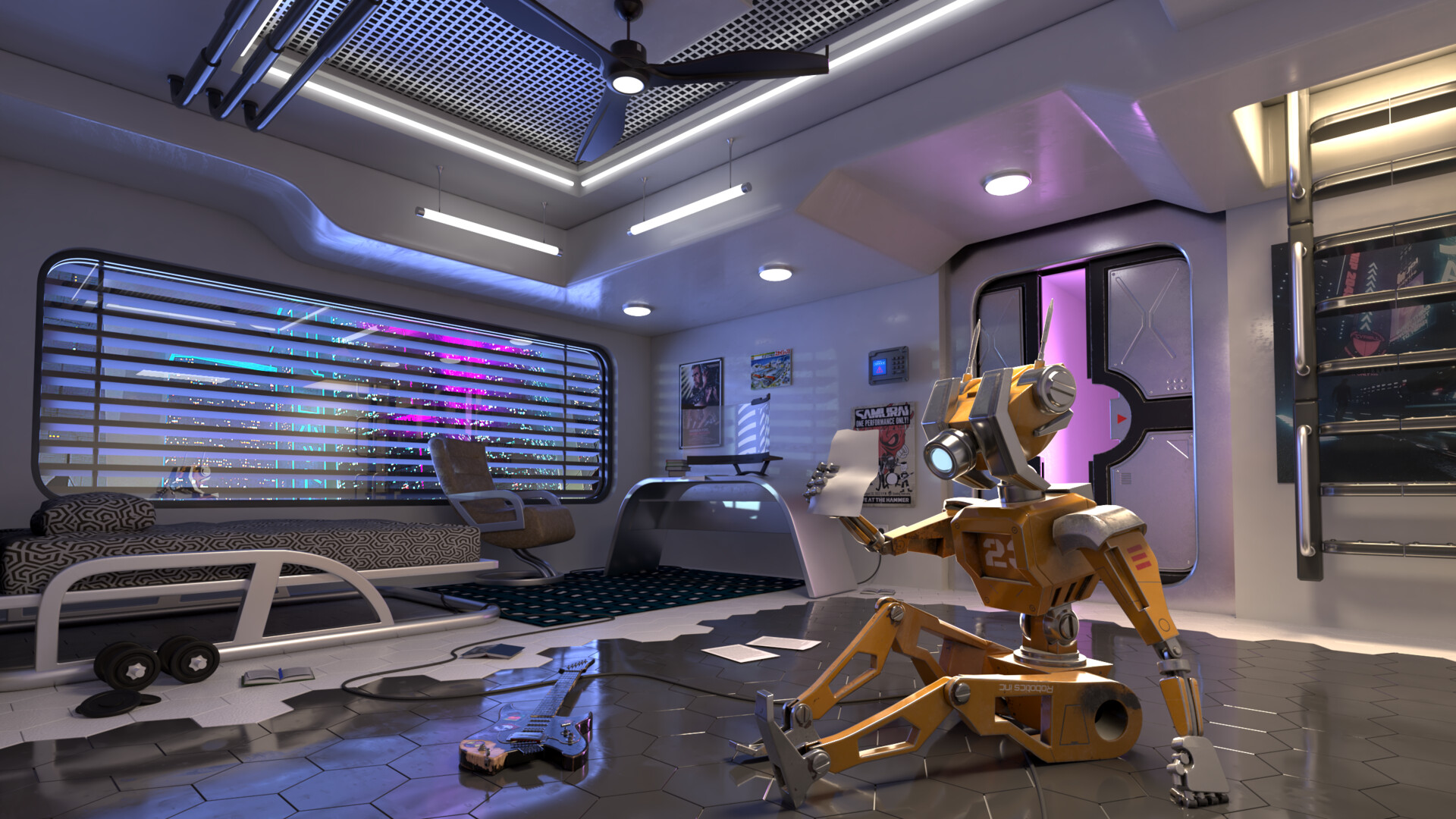 ArtStation - Cyberpunk Sci Fi Room project inspired by Cyberpunk 2077 ...
