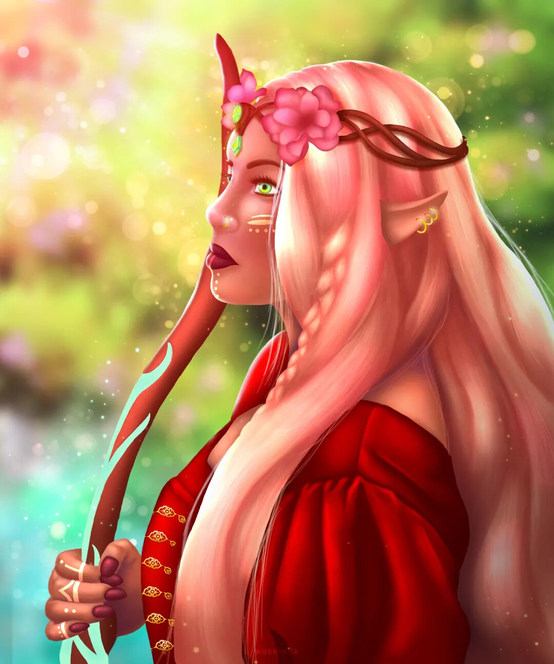 ArtStation - Elven Druid Amora 🌸