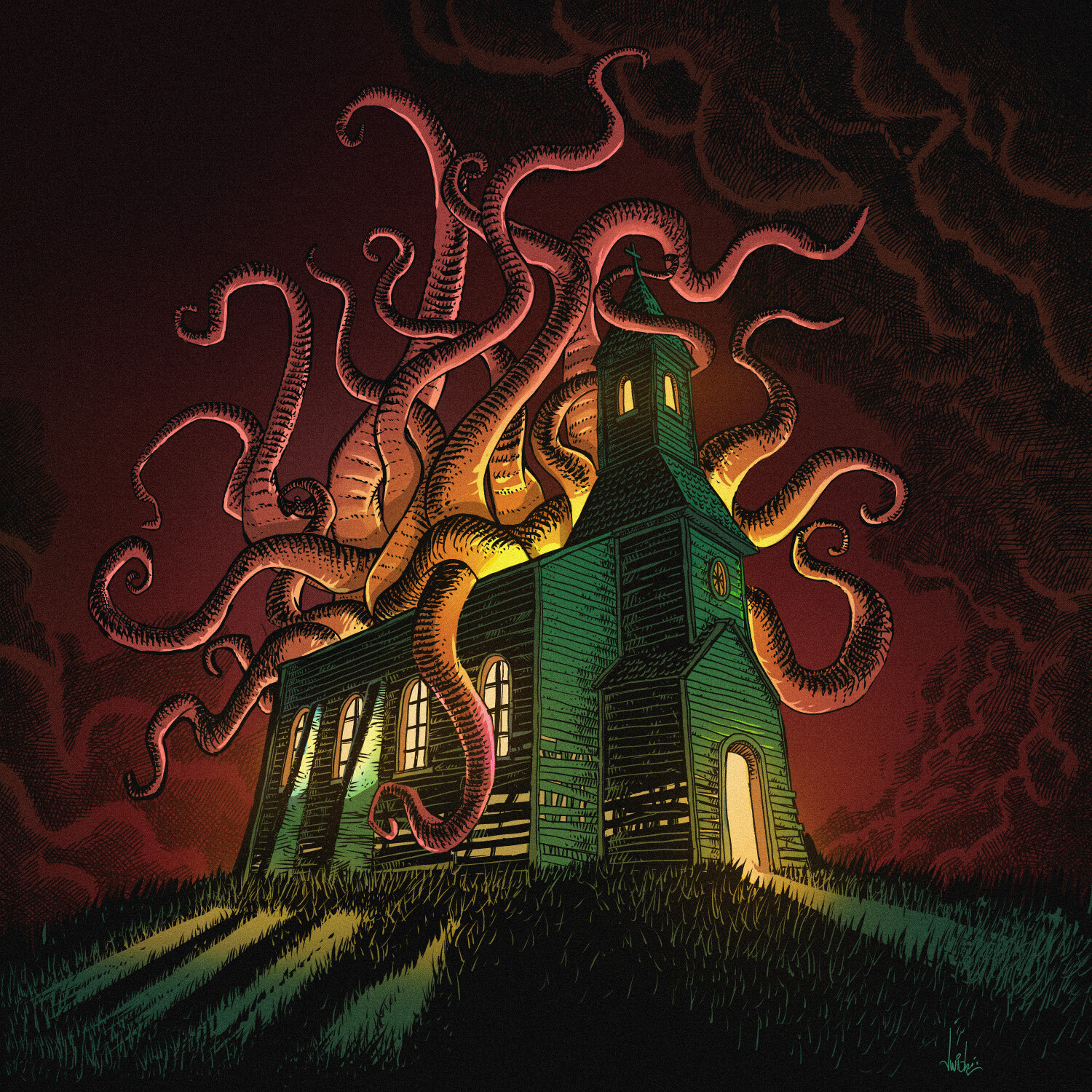 The Old Ones (Idh-yaa and sleeping Cthulhu) by Szarrat Art at Hugo ...