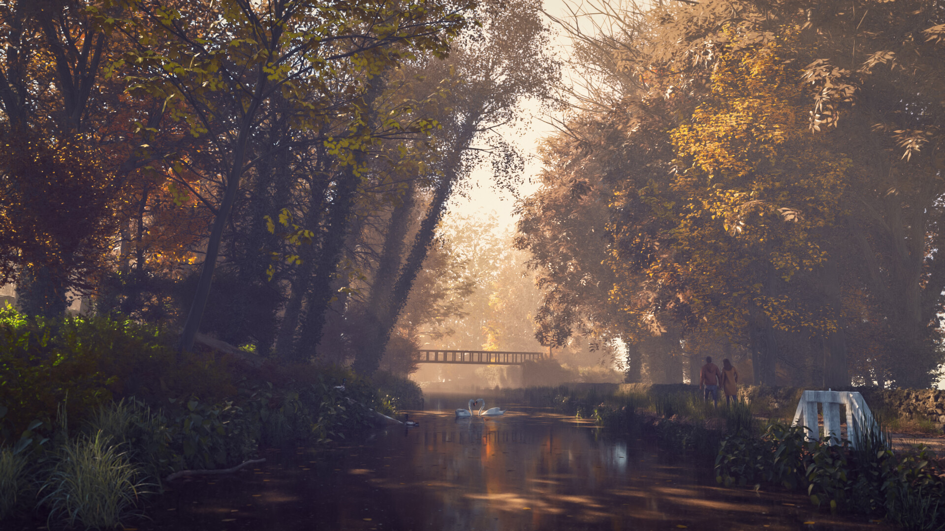ArtStation - Canal Towpath at the golden hour (Canal Towpath - scene 1 ...