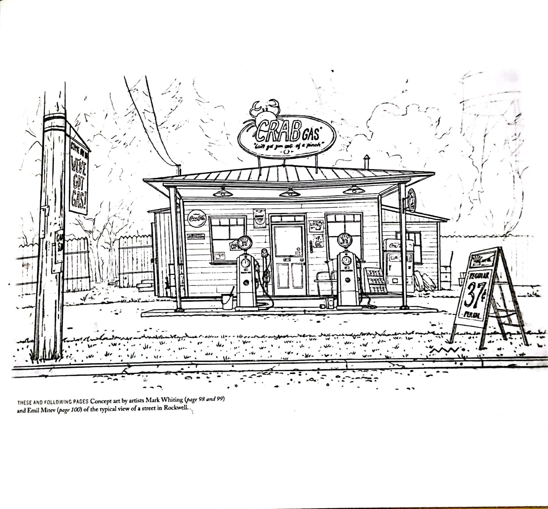 gas station coloring pages