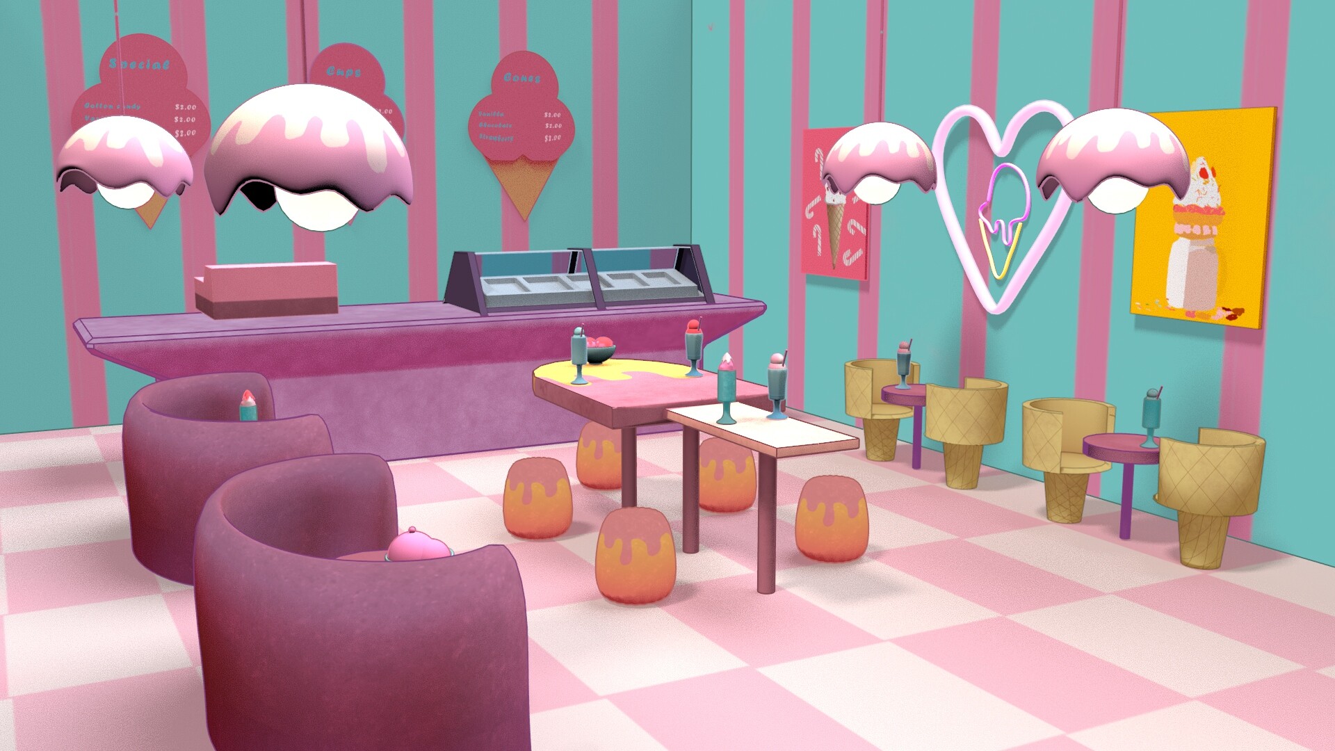 ArtStation - Ice cream Shop