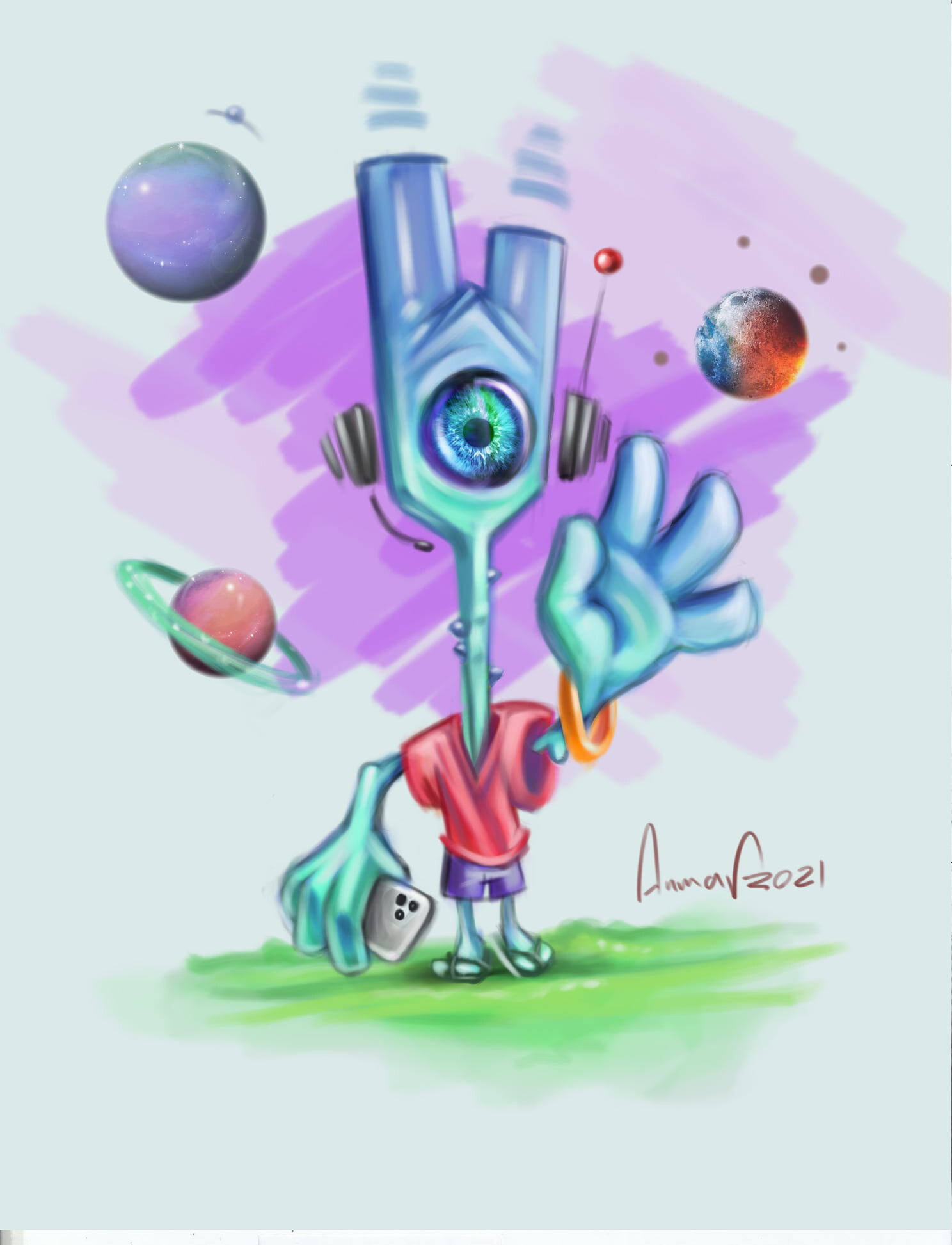 ArtStation - One Eye Alien Neighbour guy