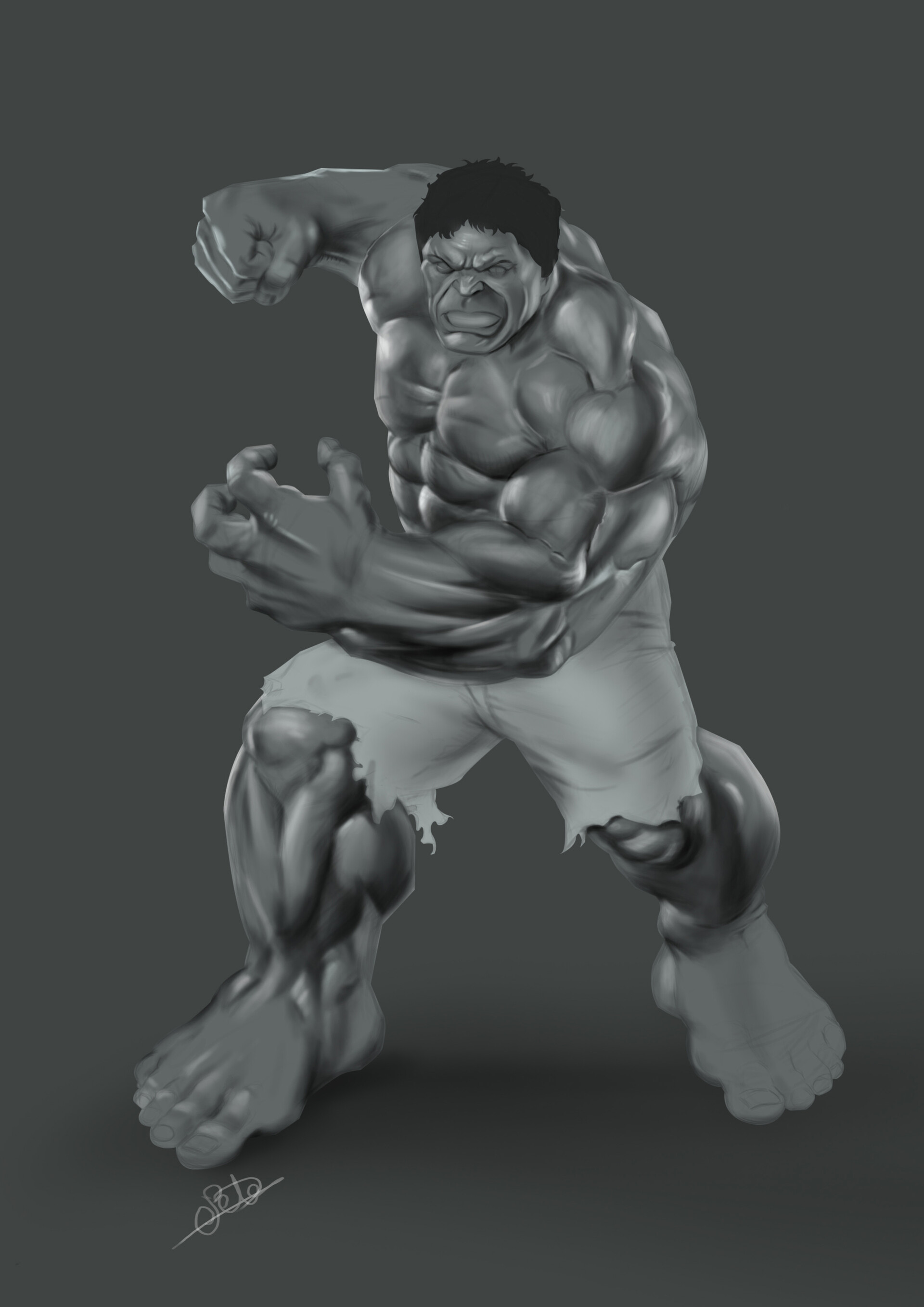 ArtStation - Hulk Muscle study