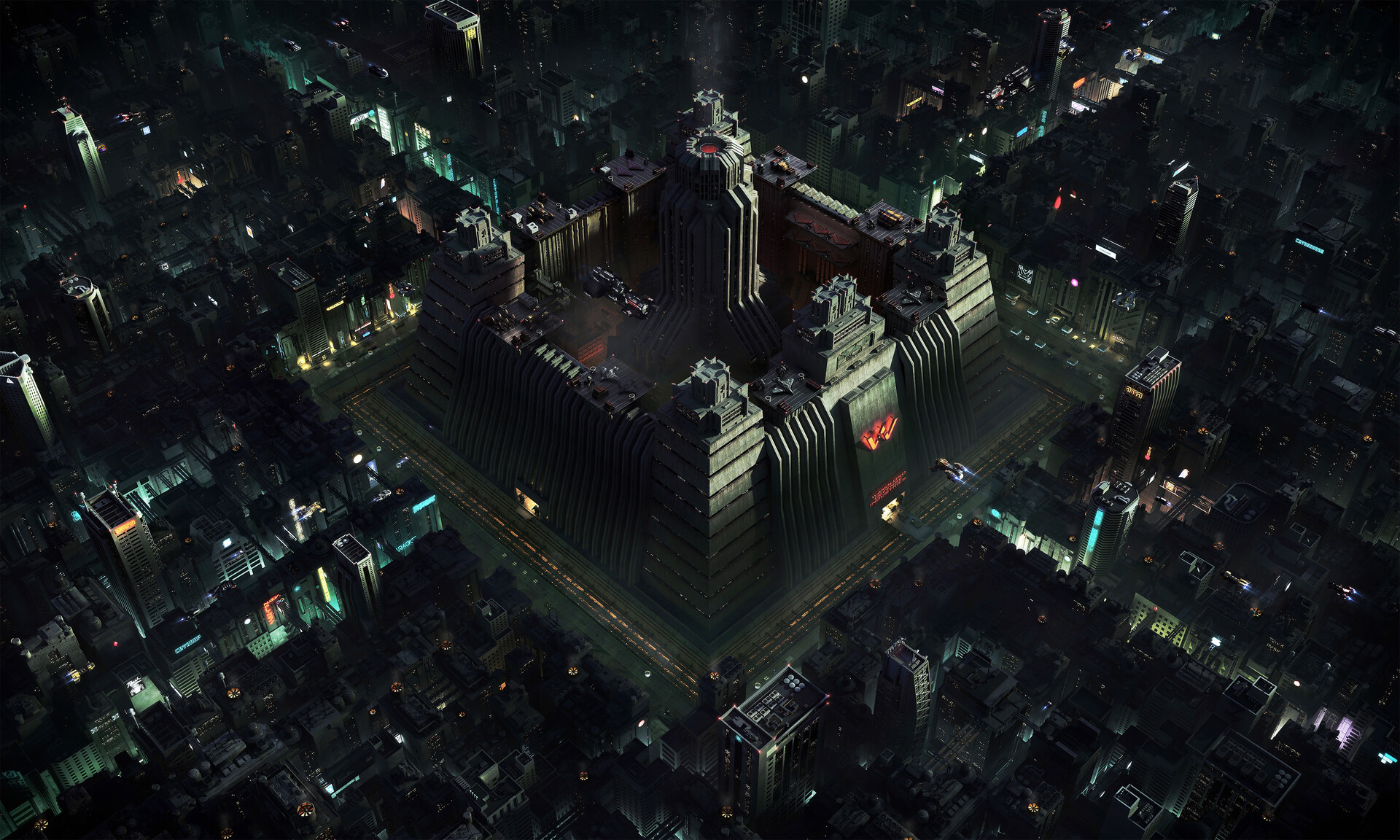 ArtStation - Dystopian cyberpunk corporation headquarters