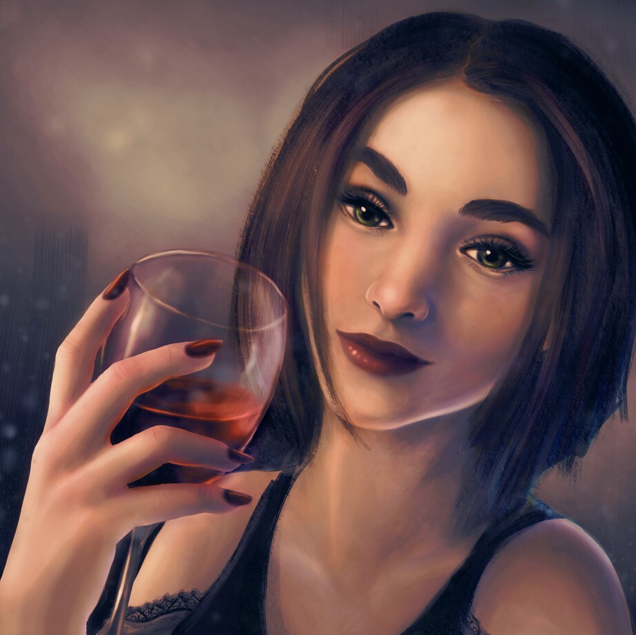 ArtStation - Lady with Wine