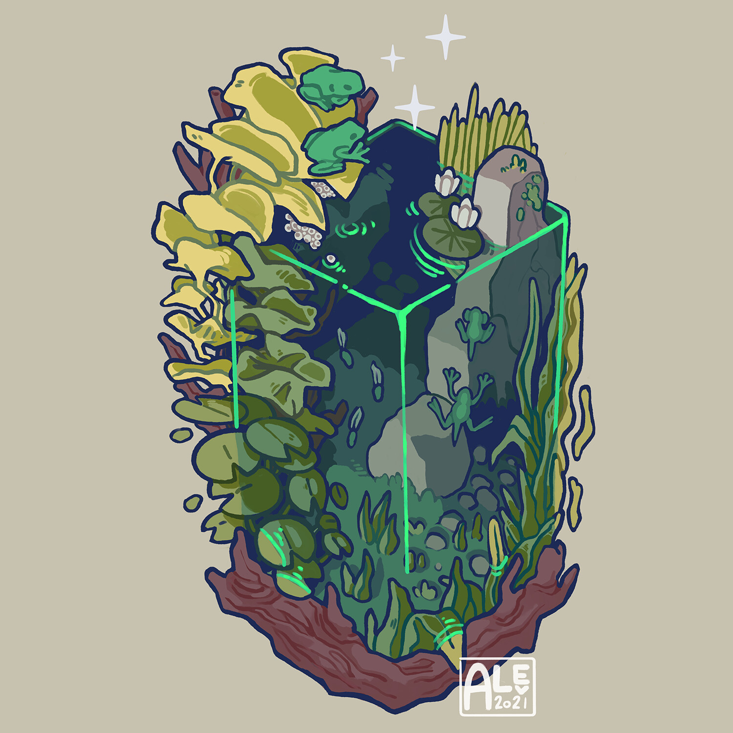 ArtStation - Frog life cycle - isometric