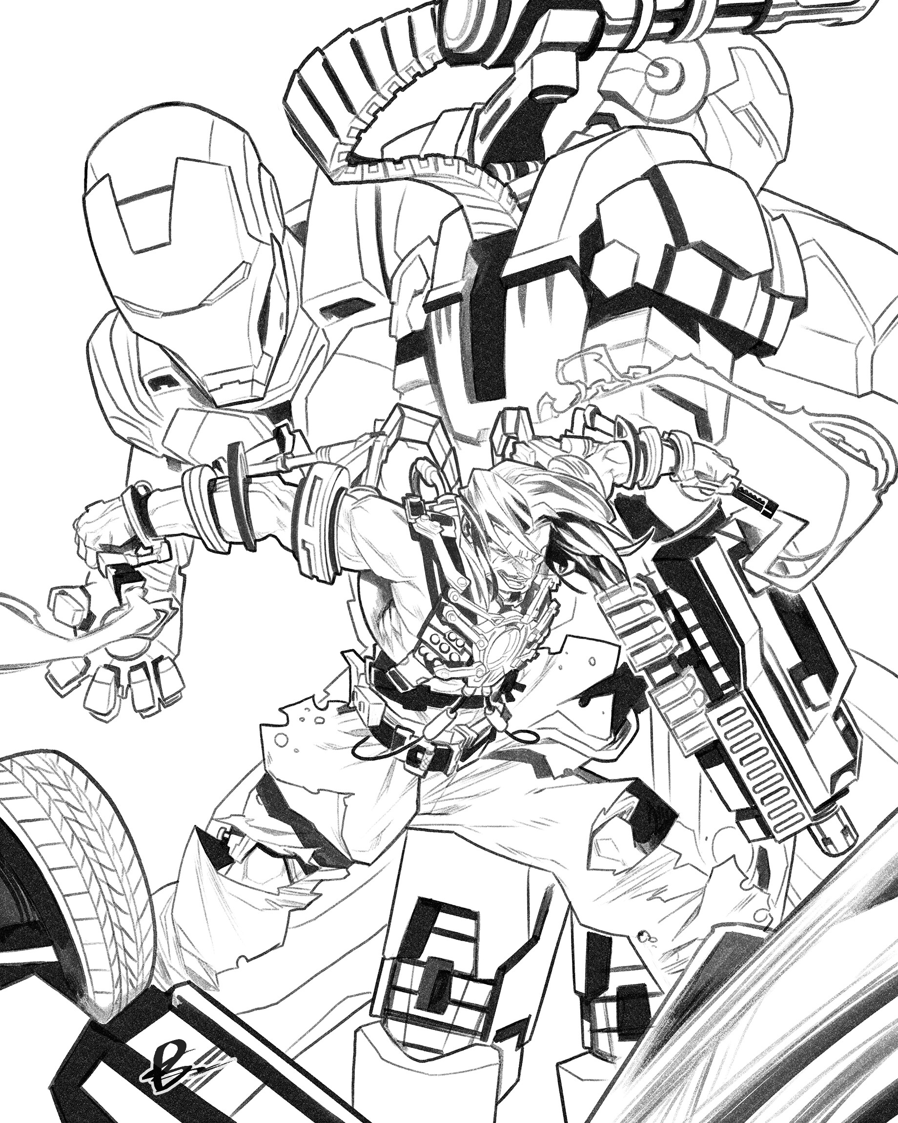 coloring pages of iron man 2