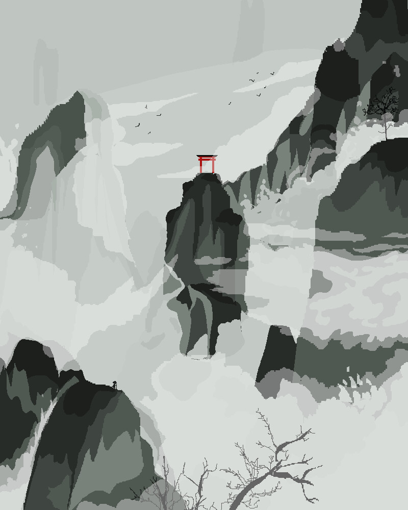 ArtStation - Pixel Mountain Landscape