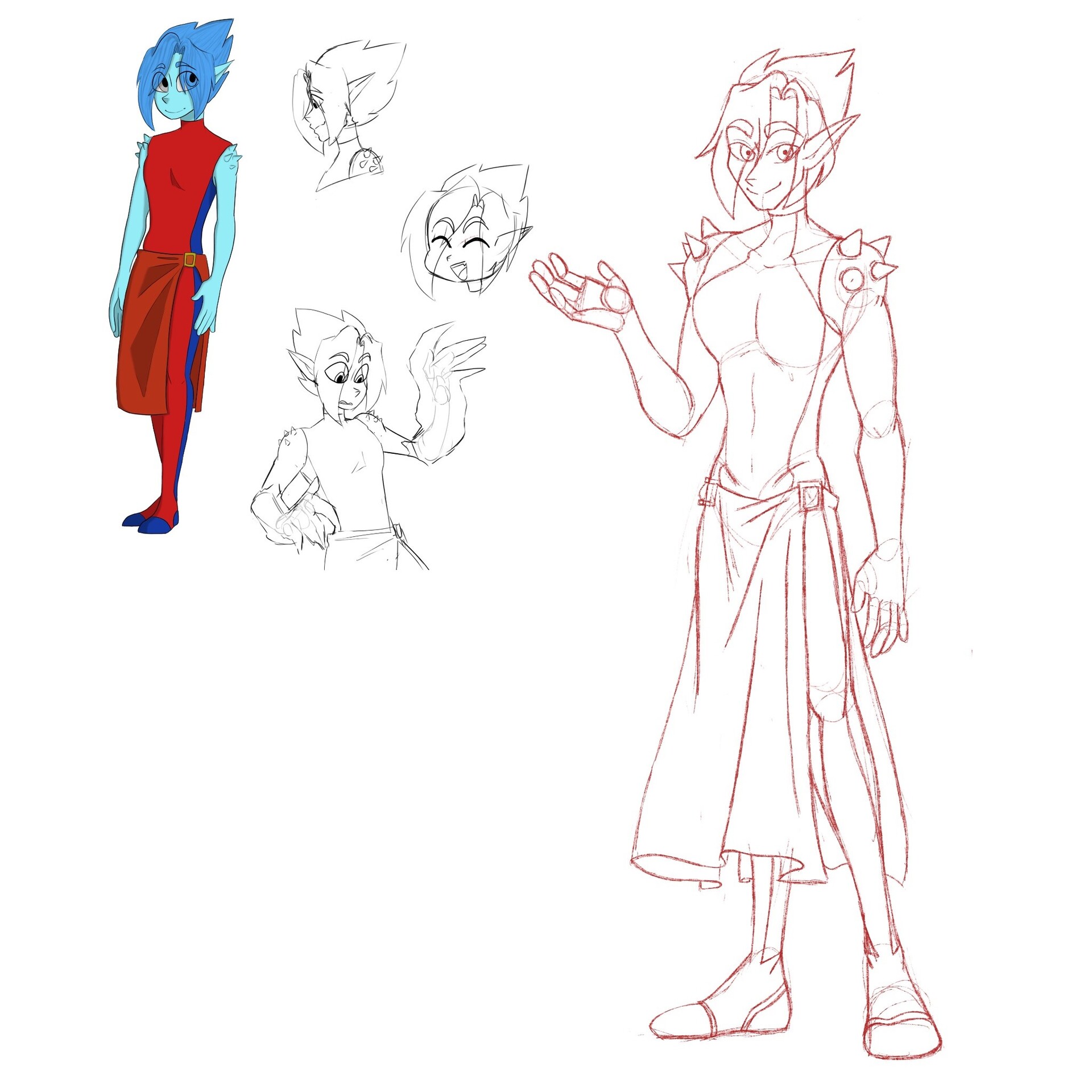 Taylor Marcy - Original character rough sketches #1