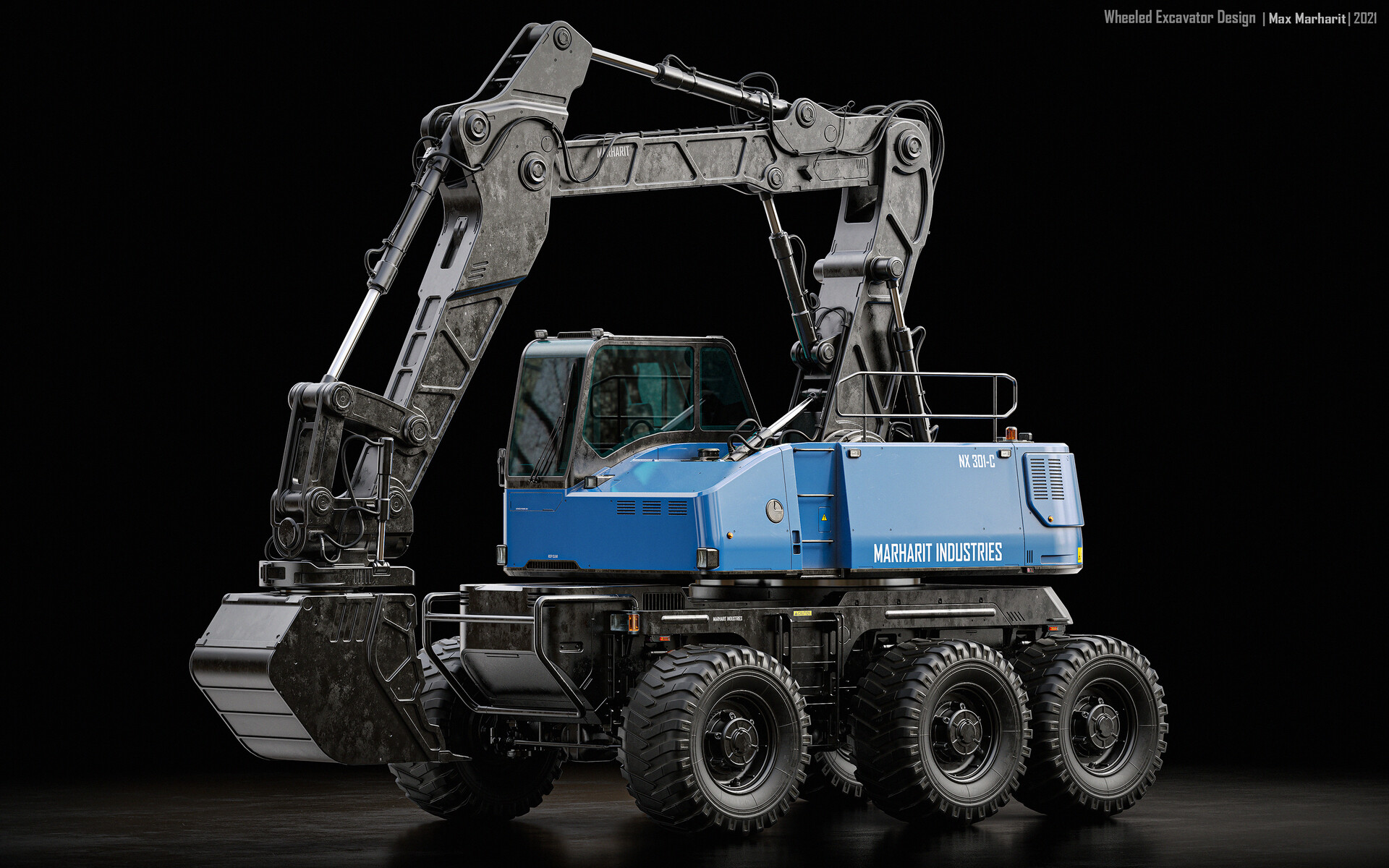 ArtStation - Wheeled Excavator Design