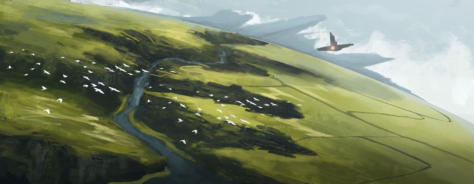ArtStation - bird eye view painting practice