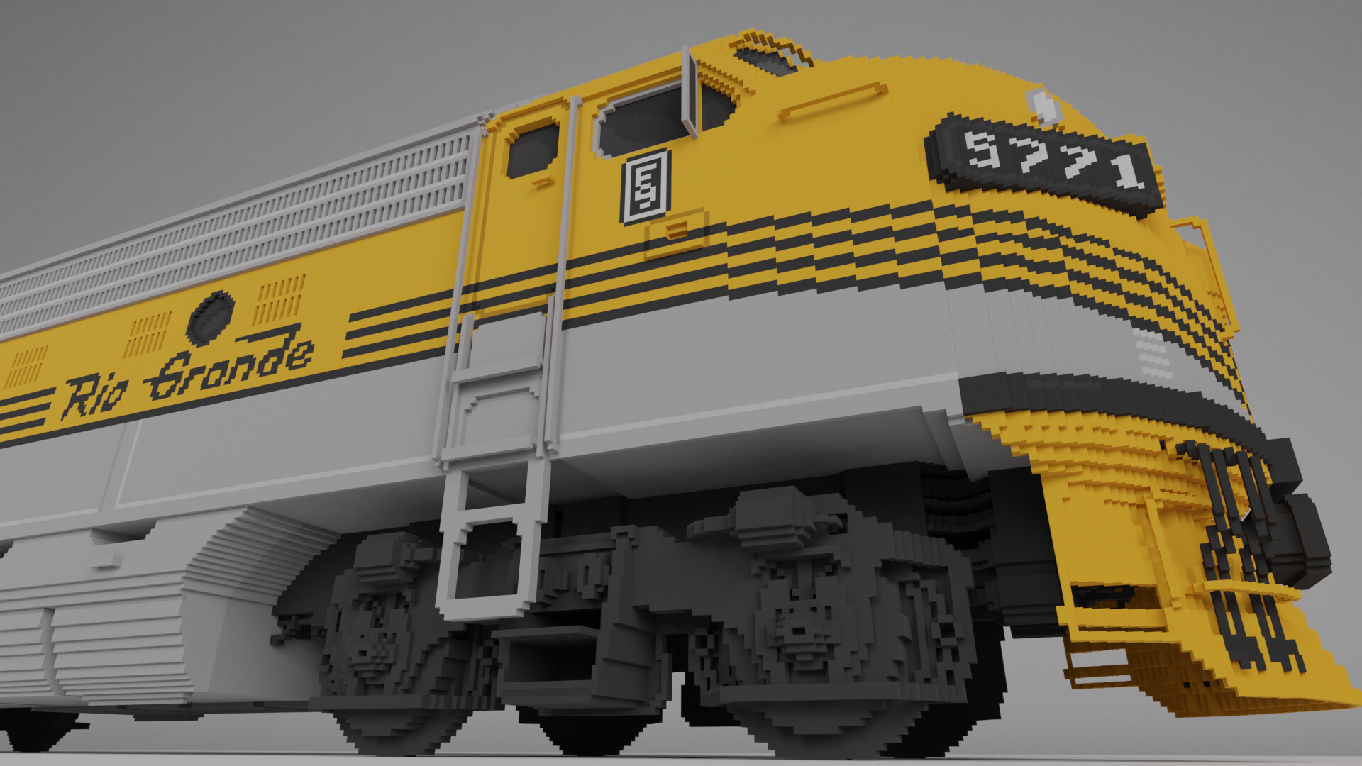 ArtStation - Voxel Train - Locomotive EMD F9