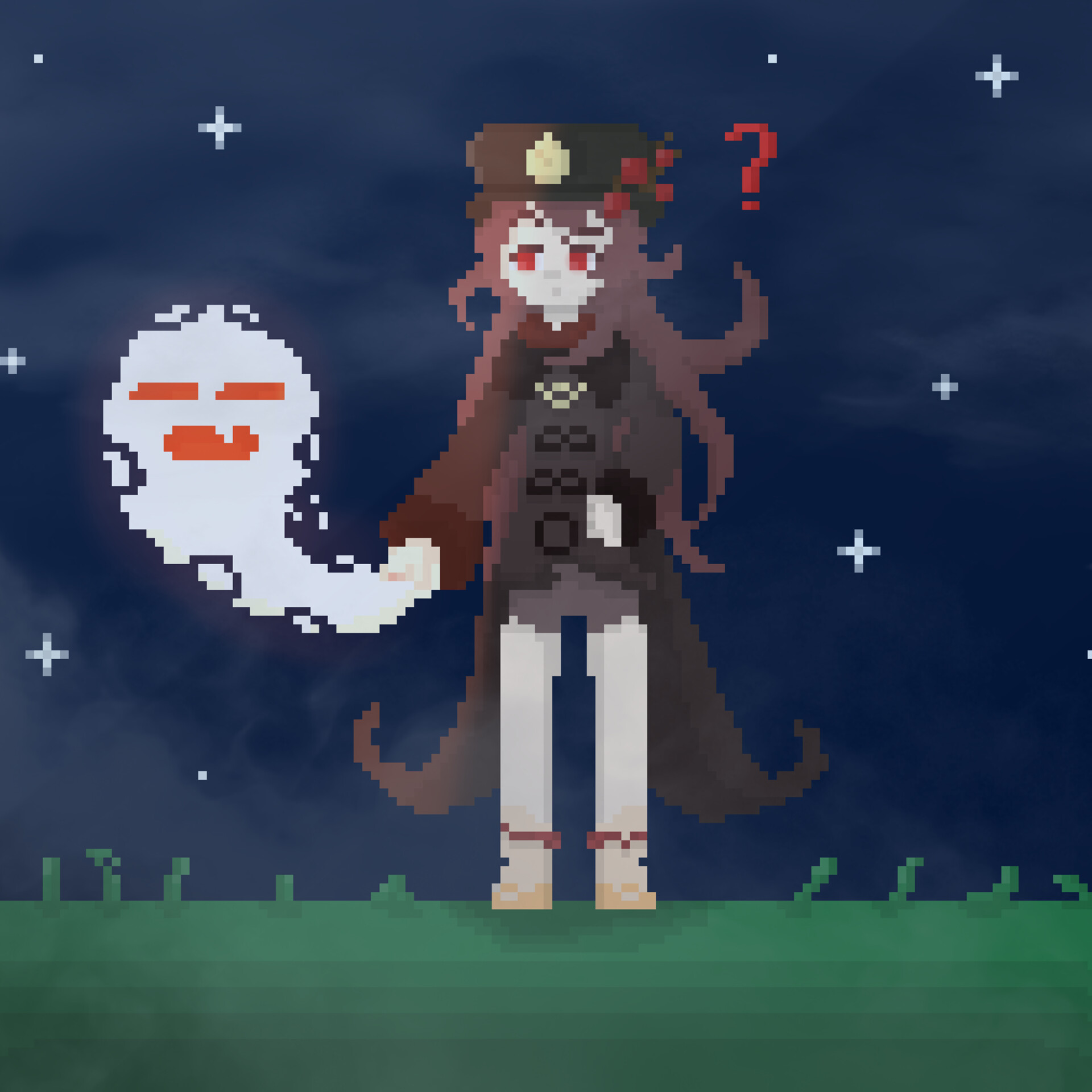 ArtStation - Hutao Pixelart (Genshin Impact)