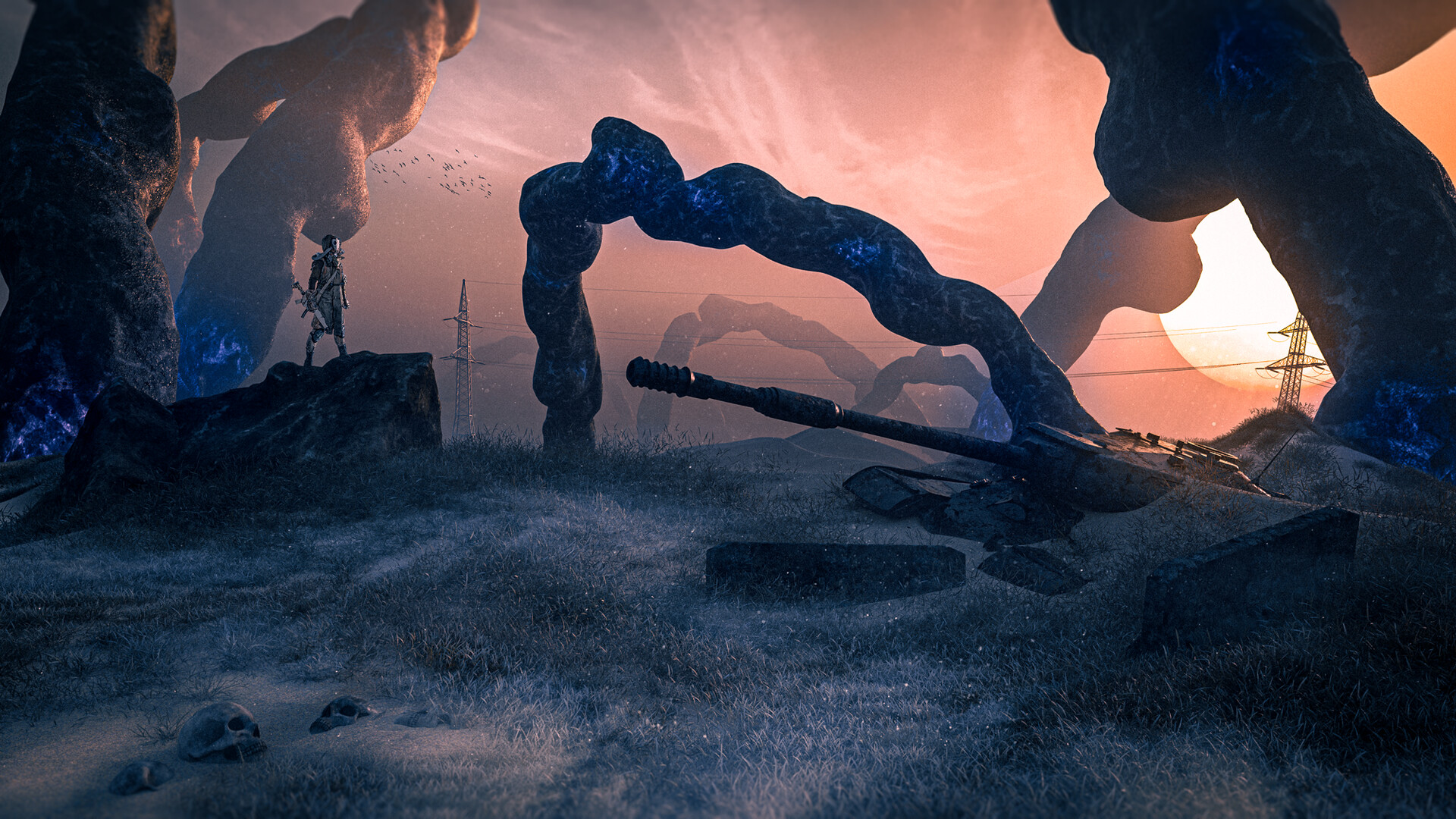 ArtStation - Post-apocalyptic alien attack