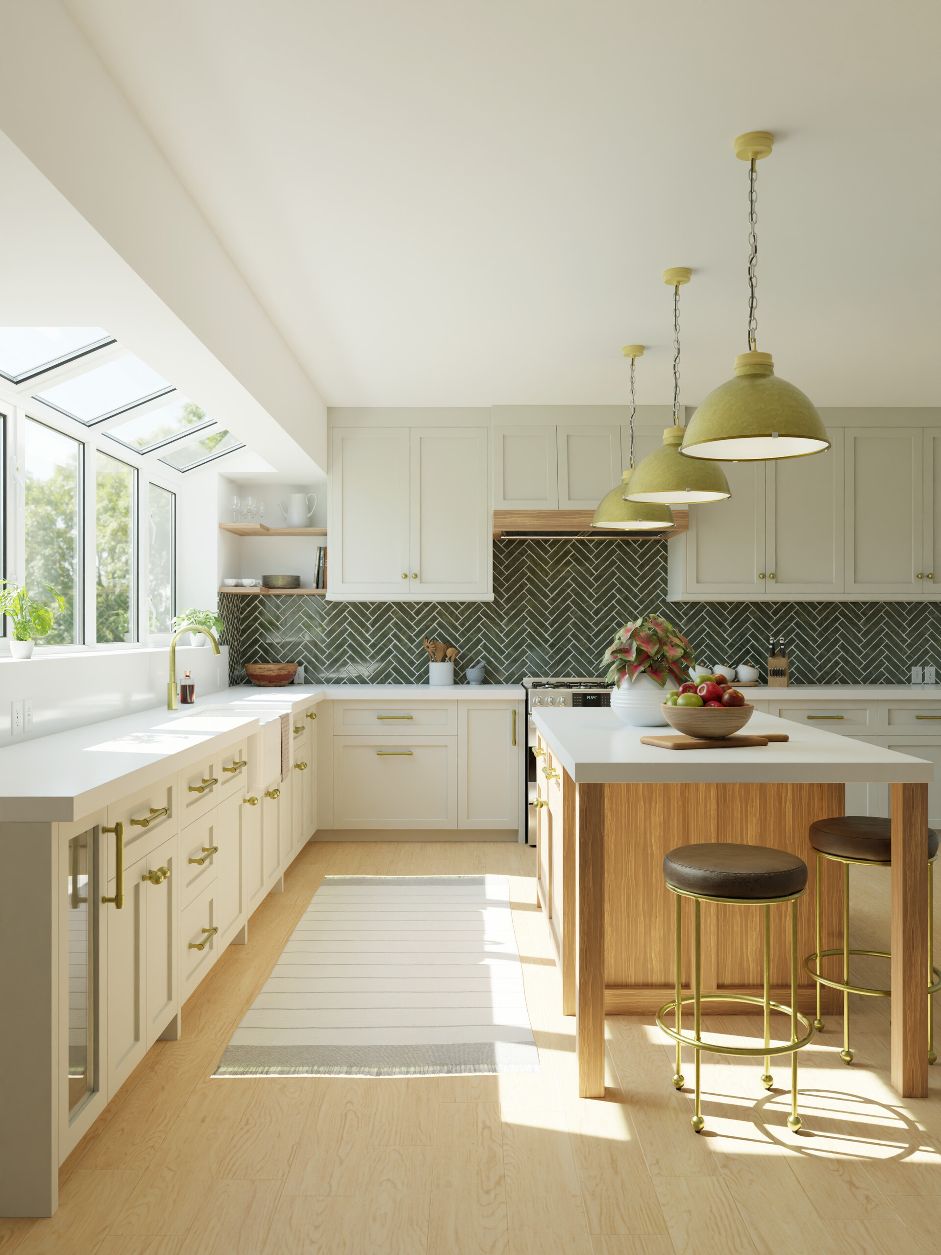 ArtStation - Archviz: Off-White Kitchen in Sage