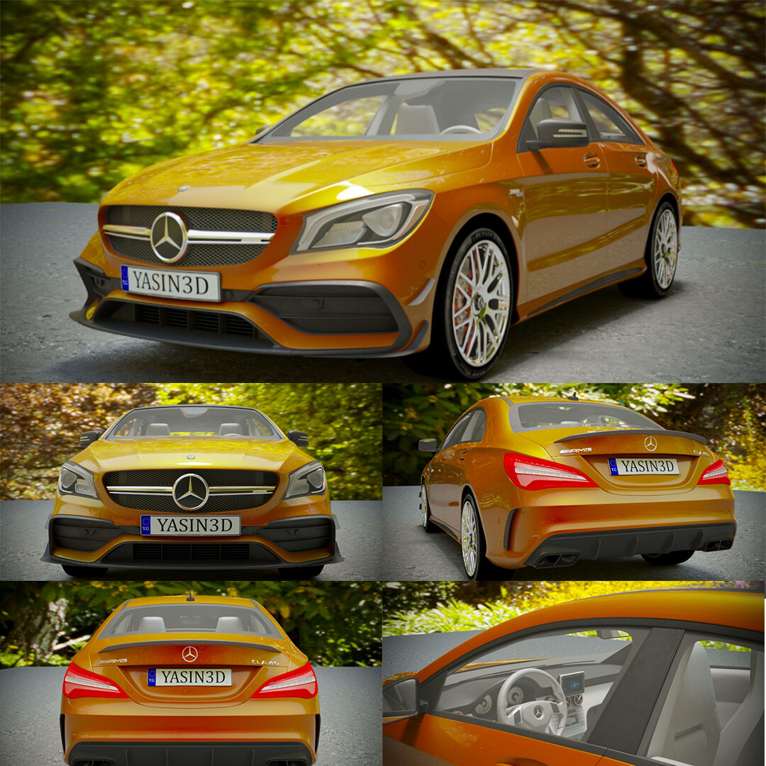 ArtStation - 3d Car Mercedes Benz Cla45 Amg 2017+HDIR (Modeling,Texture ...