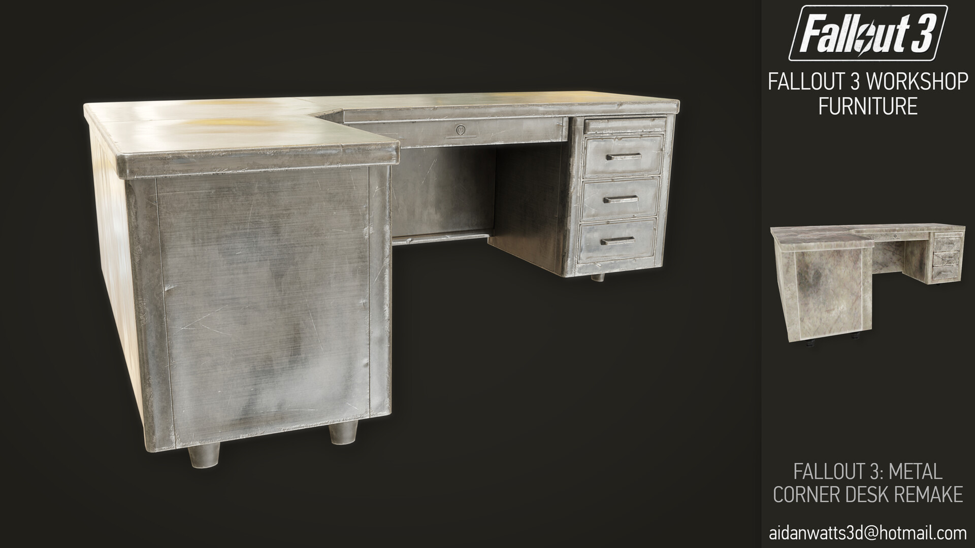 Fallout 3 — Metal Corner Desk — Mod Remake by Aidan Watts — ProUser.Me