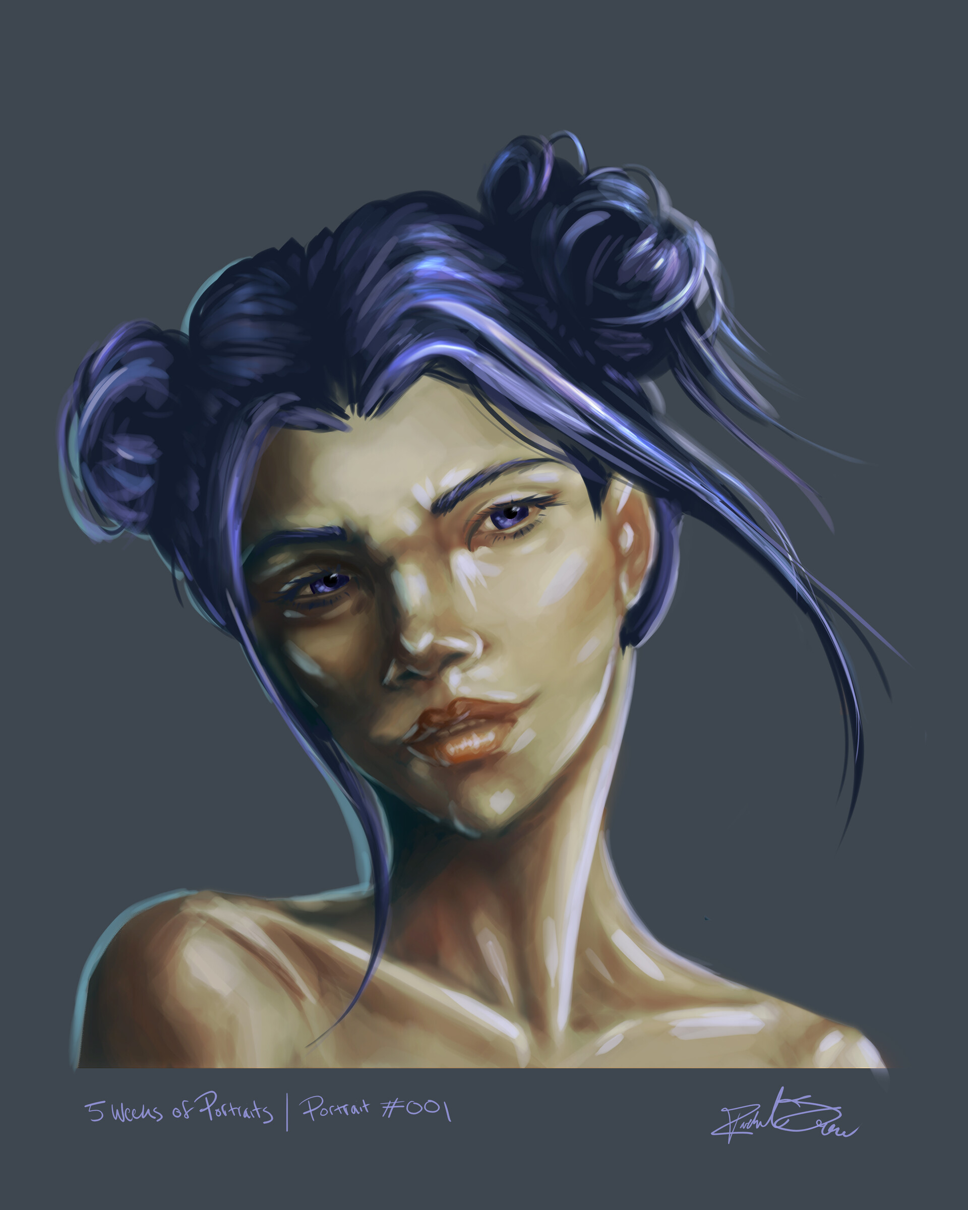 ArtStation - Cyberpunk Girl - Portrait no. 001 - 5 Weeks of Portraits