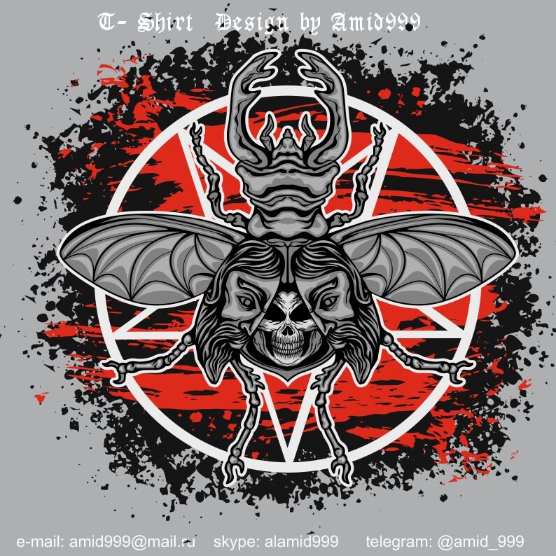 ArtStation - beetle and skull