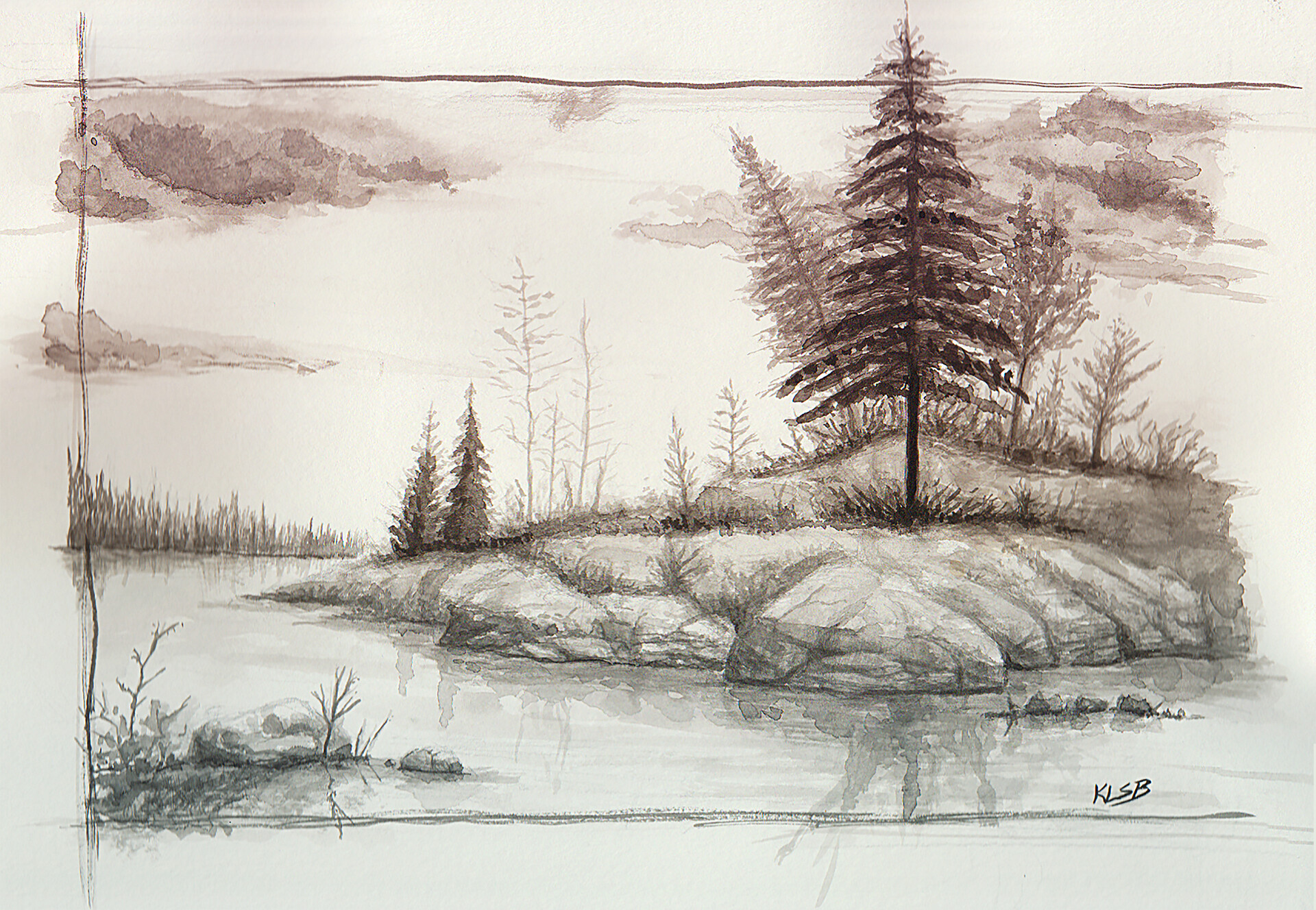 ArtStation - Summer Island - Ink Illustration - June 2021