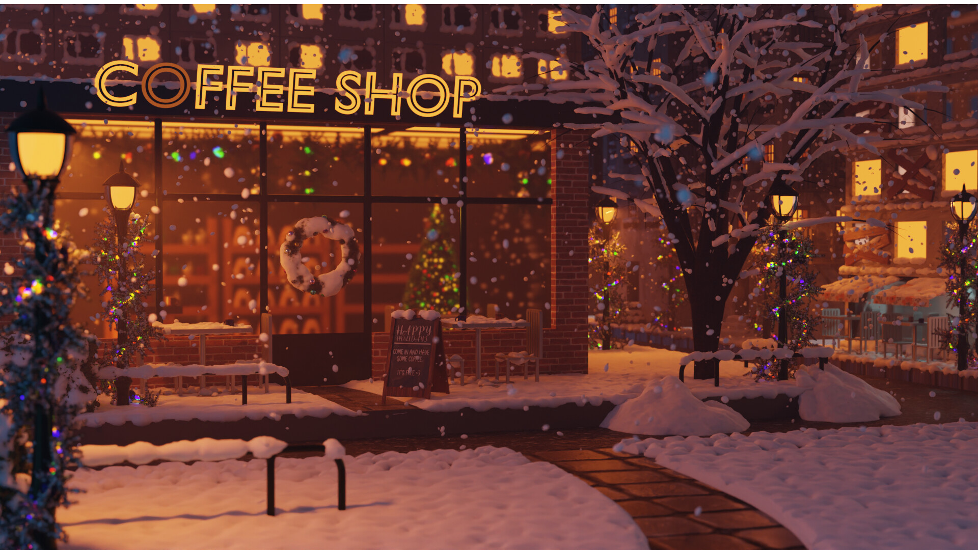 ArtStation - "Holidays at a Coffee Shop"
