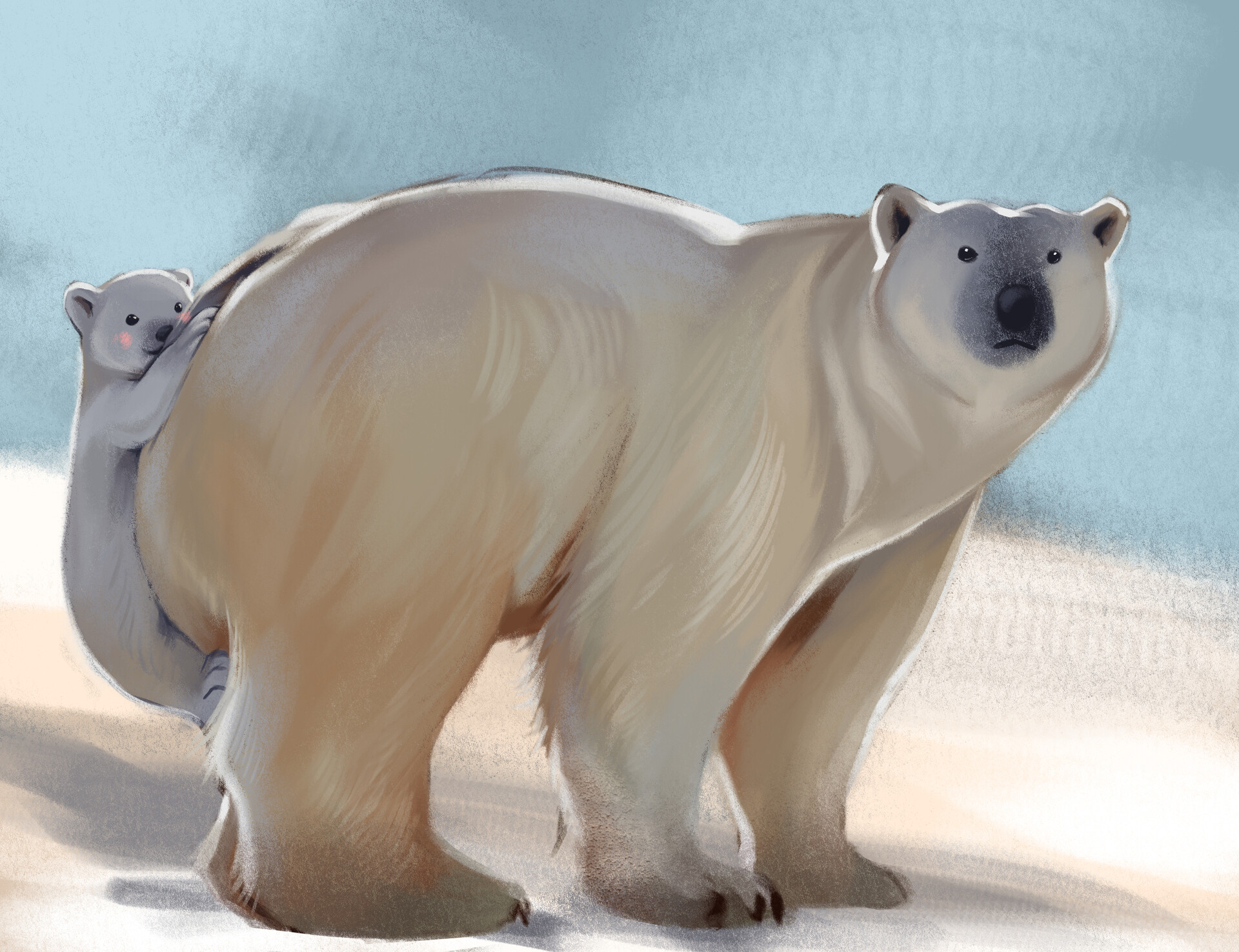 ArtStation - PolarBear and Cub - 2021