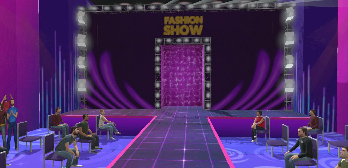 ArtStation - Fashion Ramp Interior- Crowded Animated Environment Unity 3d