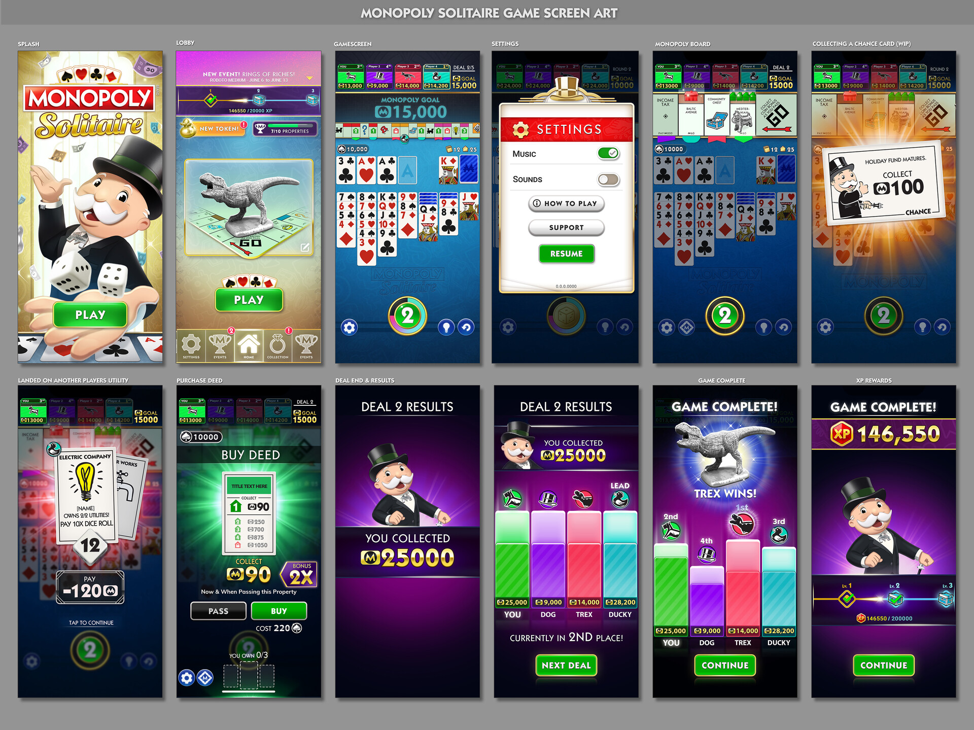Victor Malcervelli Portfolio - Monopoly Solitaire (Mobile Game) Art and ...