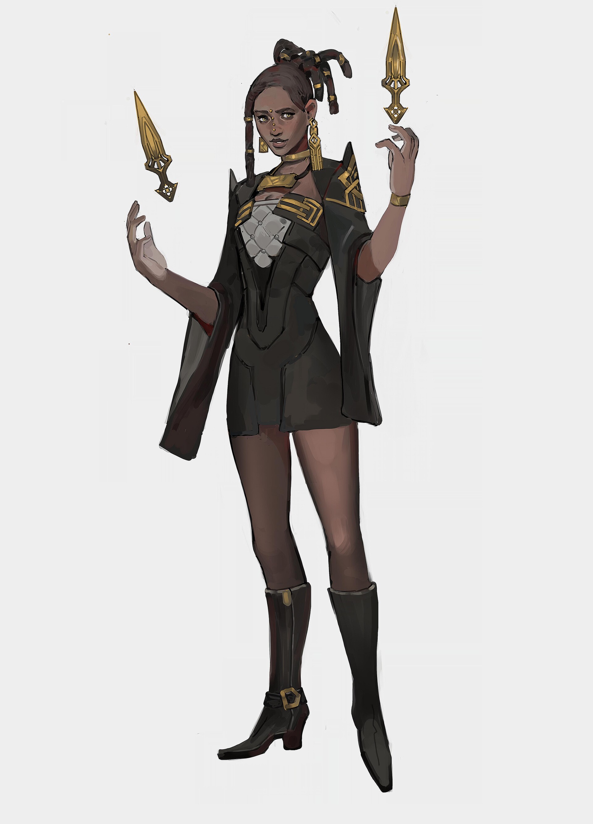 Golden kunai, Yinan Wei : r/EbonyImagination