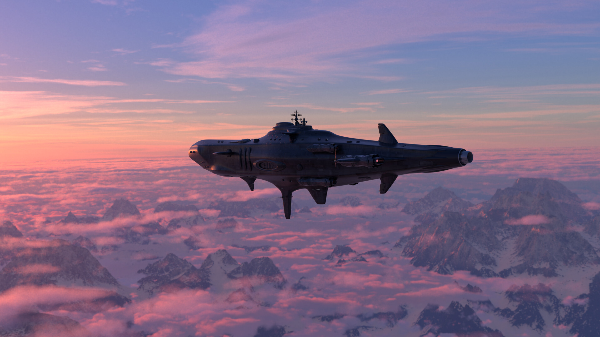 ArtStation - Flying sub concept ship