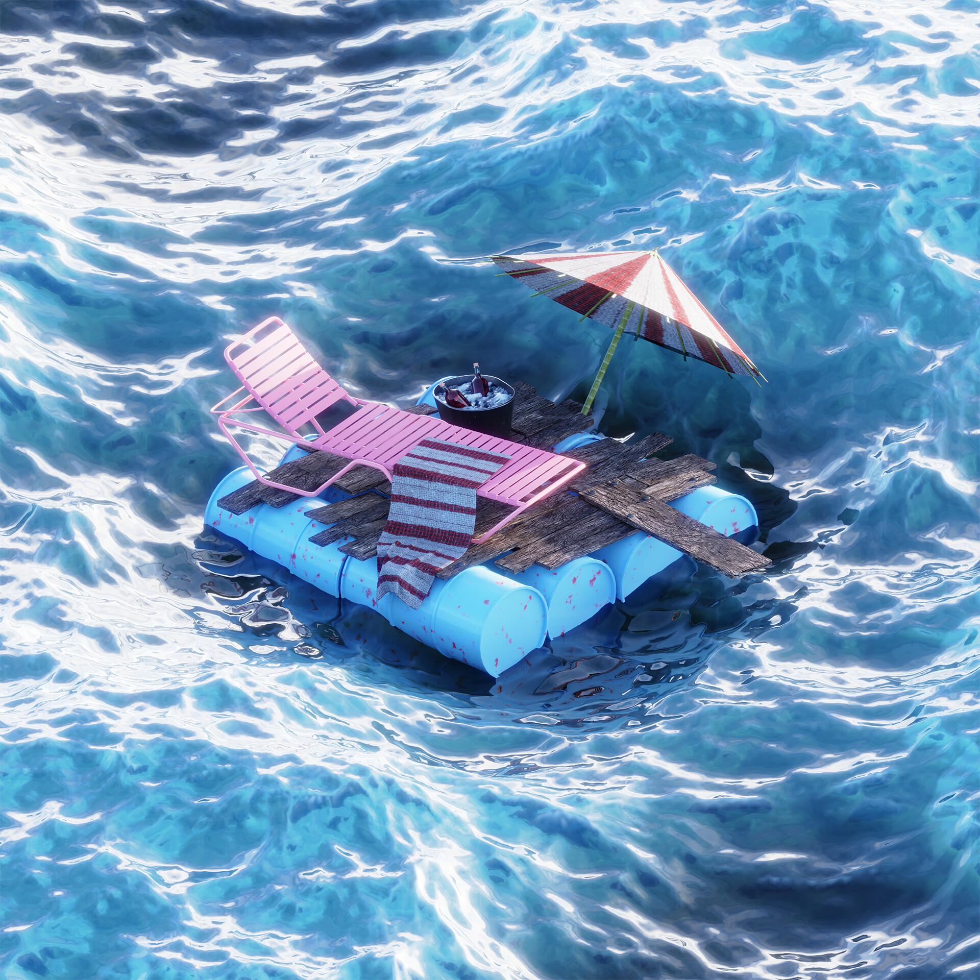 ArtStation - Summer Raft