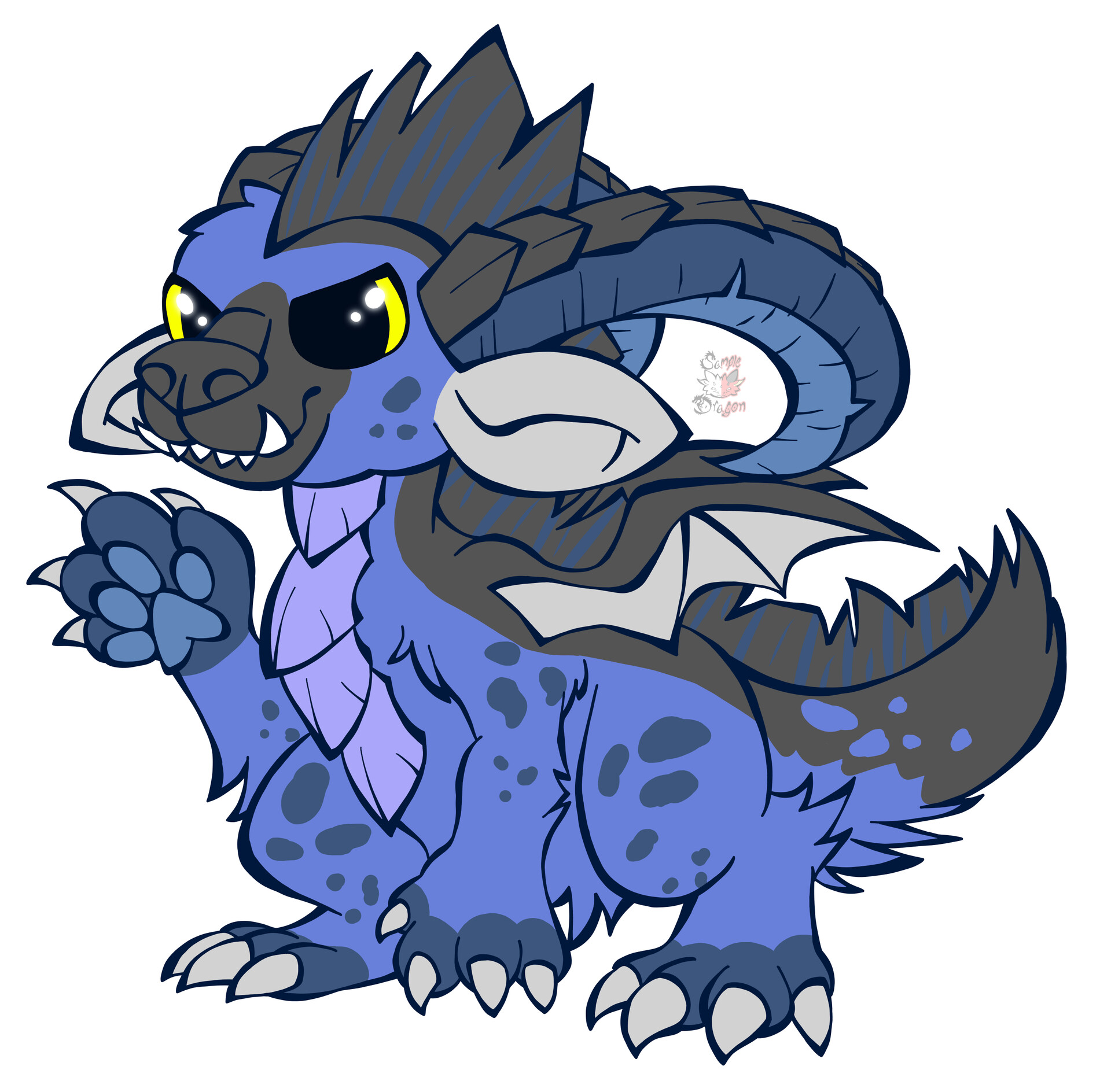 ArtStation - Hyena Dragon Coloring Page Free2Use