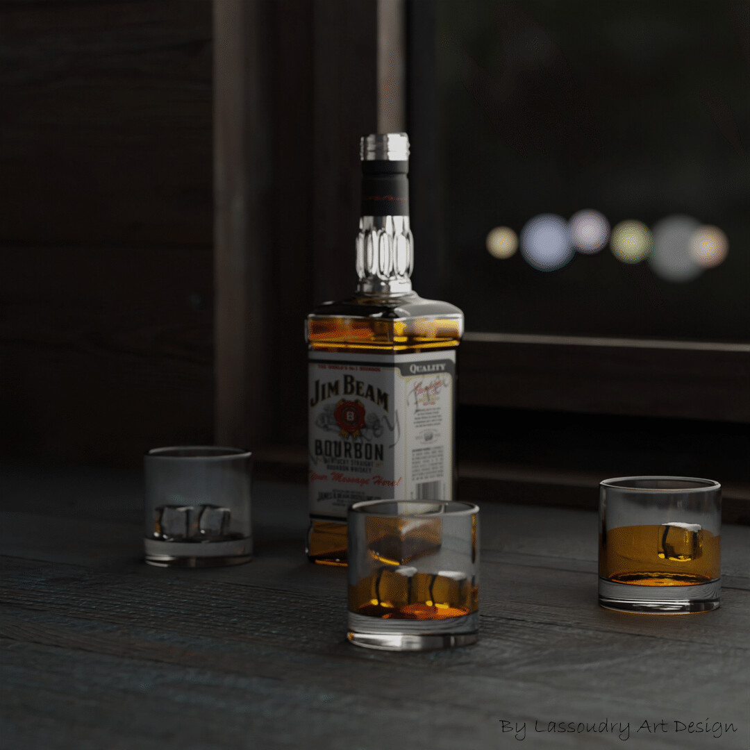ArtStation - a bottle of bourbon