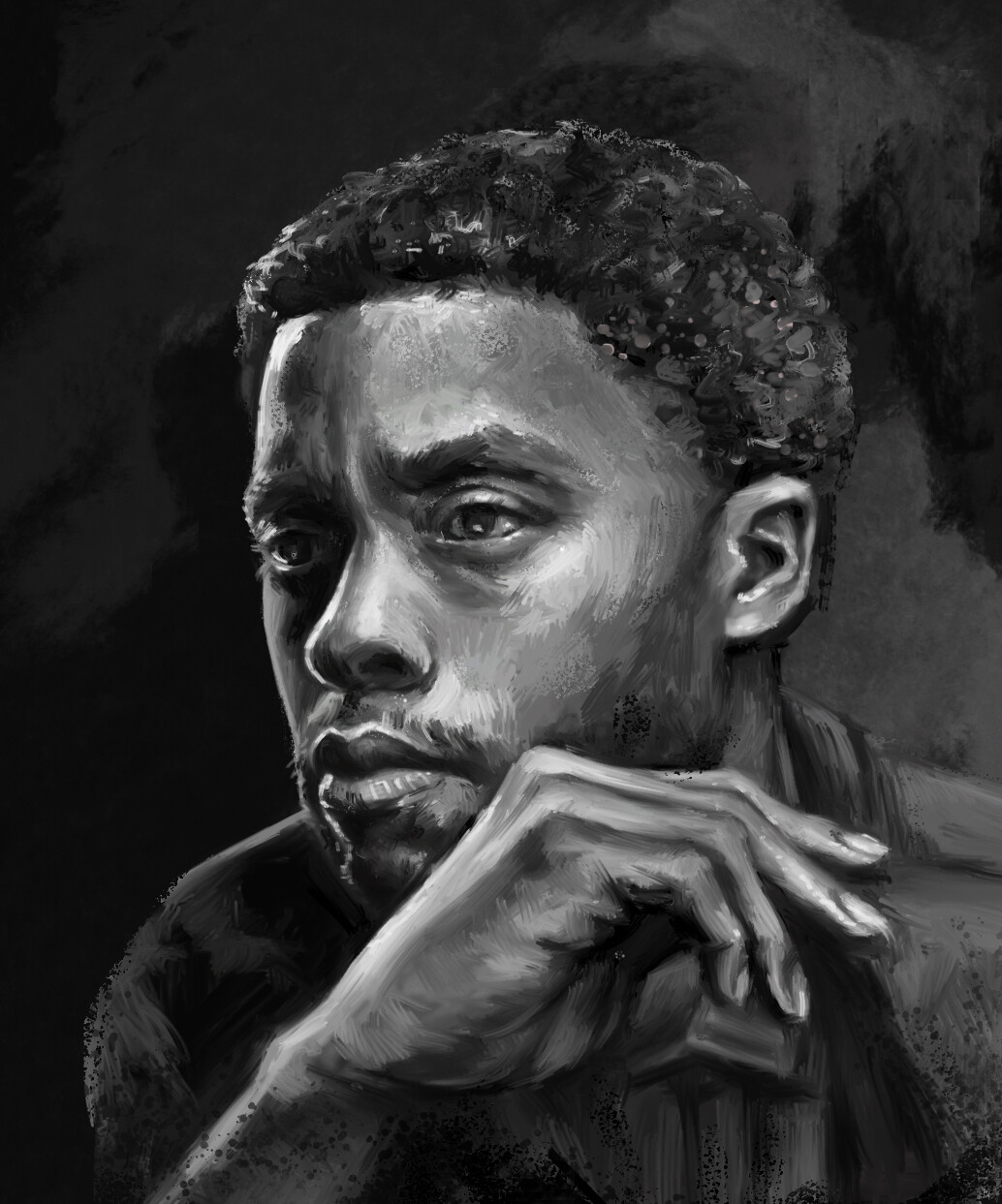ArtStation - Chadwick Boseman - portrait study