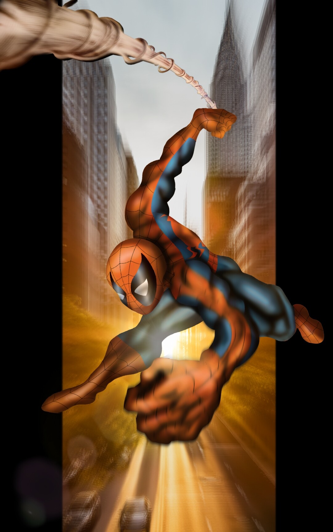 ArtStation - Spider-Man swinging towards you
