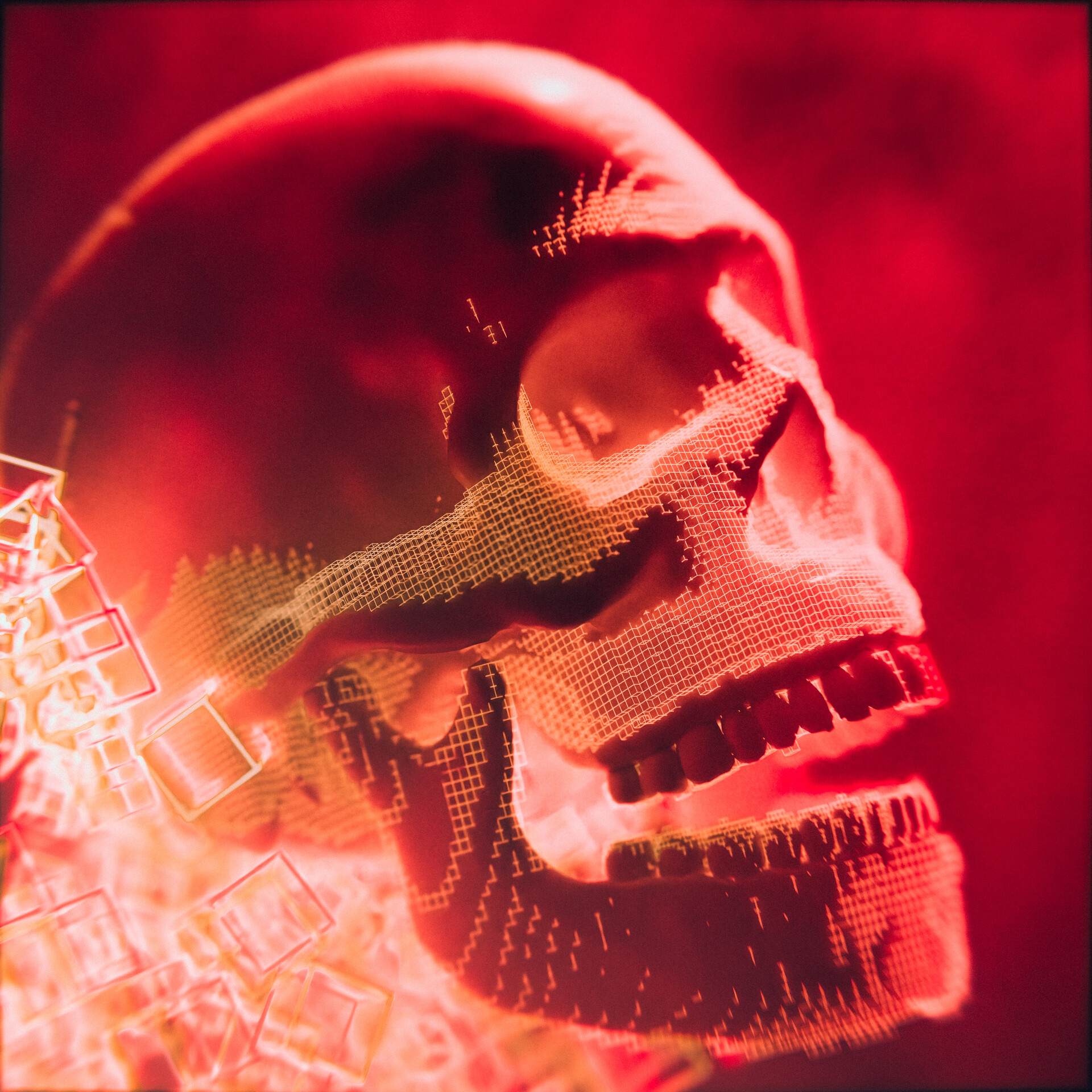 ArtStation - Red Bit Skull