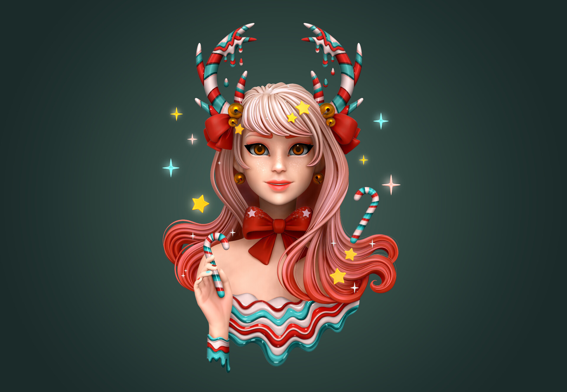 ArtStation - Peppermint candy girl
