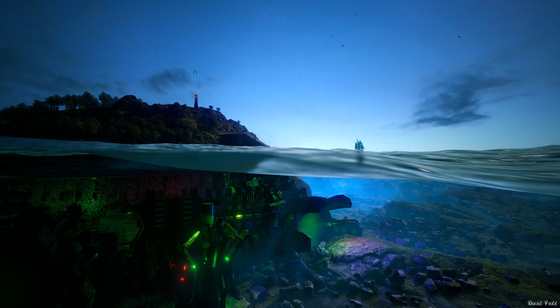 ArtStation - Underwater hidden base