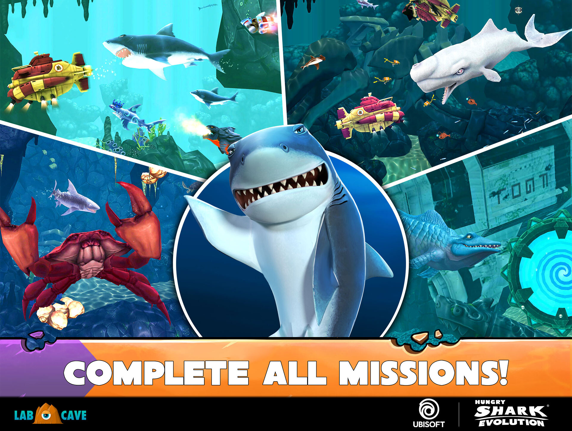 LAB CAVE - Hungry Shark Evolution - CRO assets for Google Play and iTunes Connect