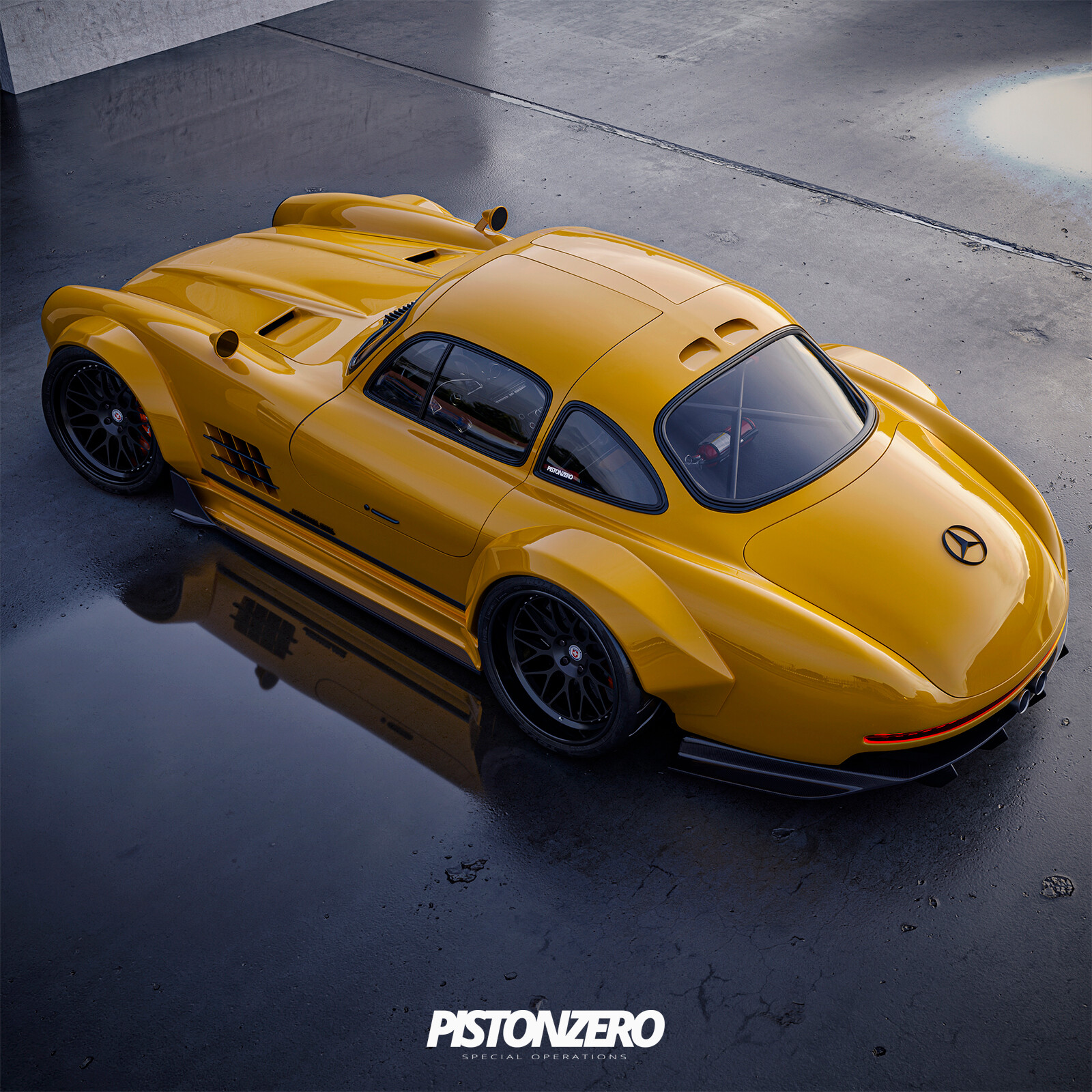 Piston Zero - Mercedes 300SL Restomod WIDEBODY - BLENDER 3D