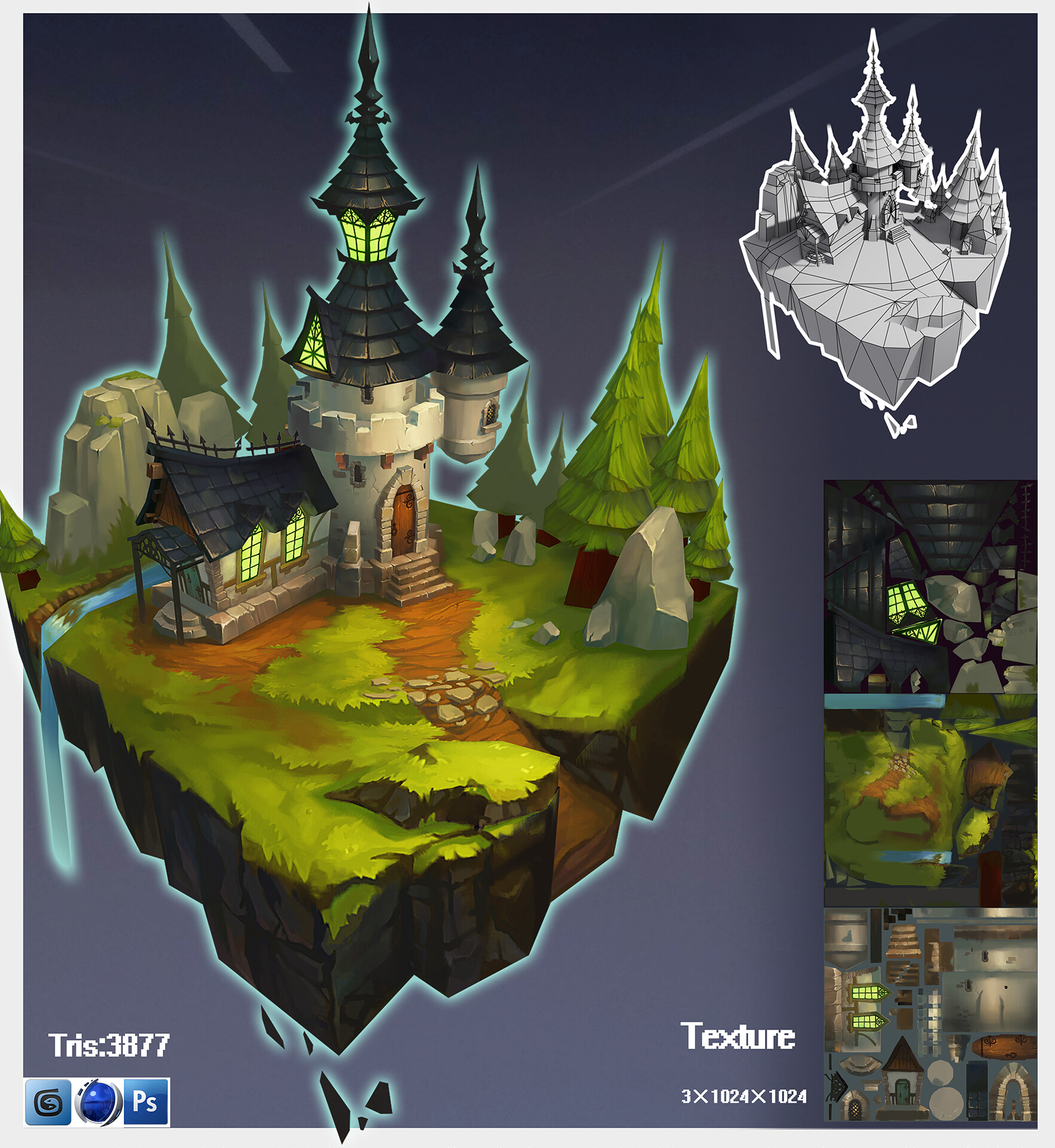 ArtStation - Scene practice 3D