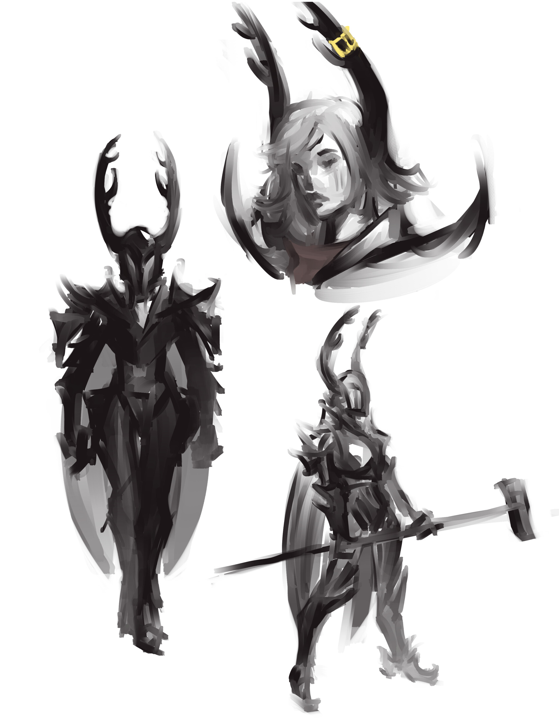 ArtStation - The fae in stag beetle armor