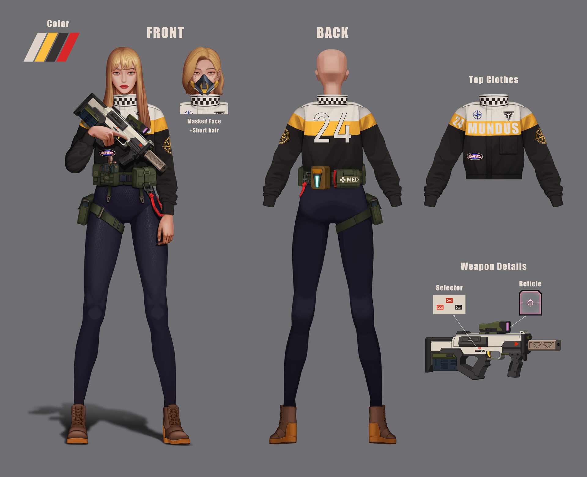 ArtStation - Female Gunfighter design sheet