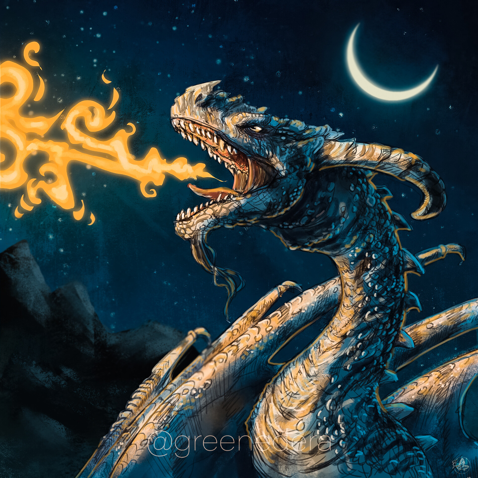 ArtStation - Dragon study - night rage