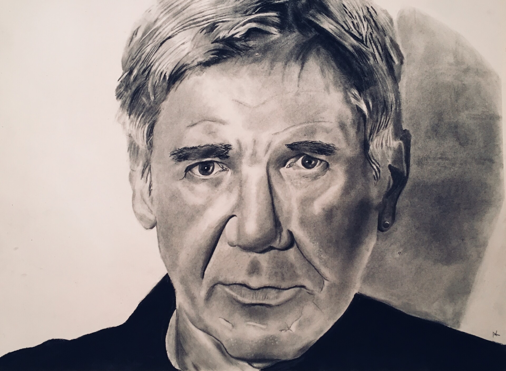 ArtStation - Harrison Ford Portrait Drawing