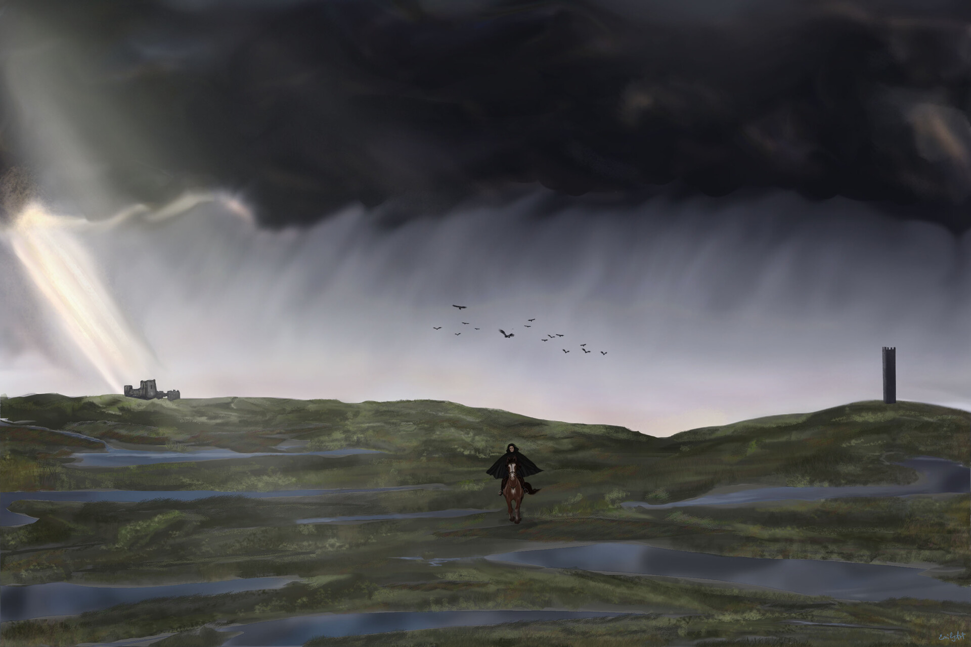 ArtStation - Rider In A Storm