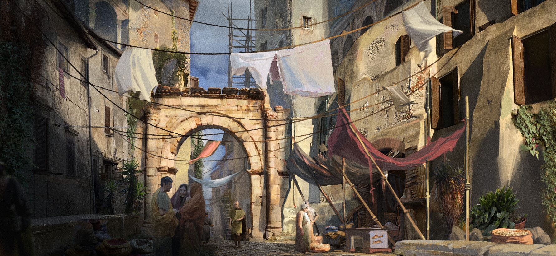 ArtStation - Courtyard in ancient Rome