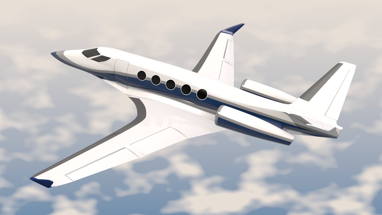 Nikolas - Private jet concept 3d model